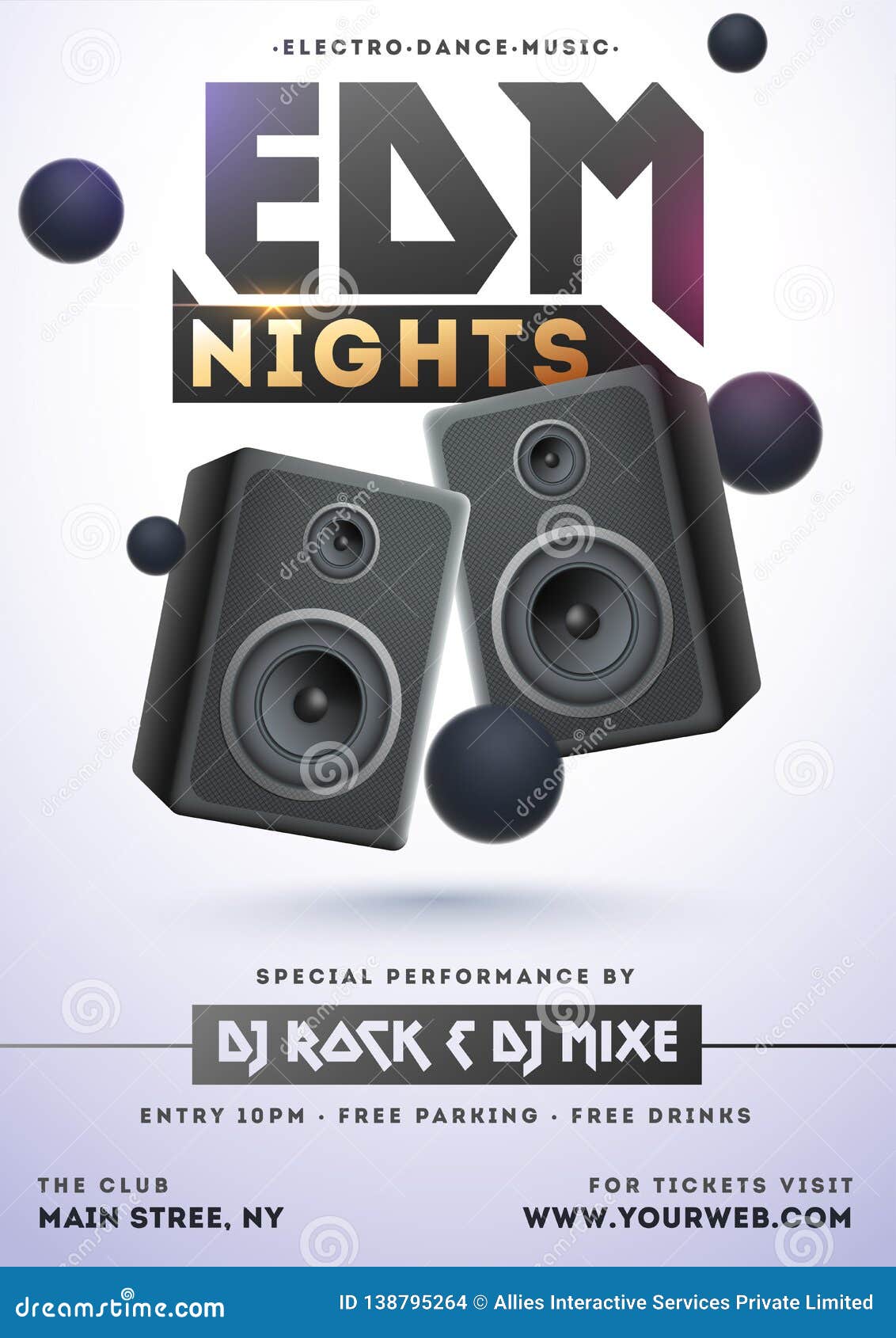 EDM Nights Template or Flyer Design. Stock Illustration - Illustration ...
