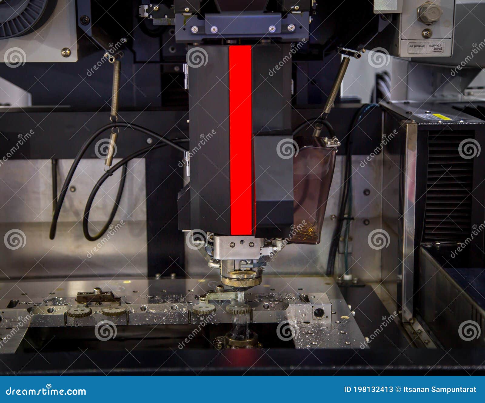 EDM wire threader machine stock image. Image of production - 198132413