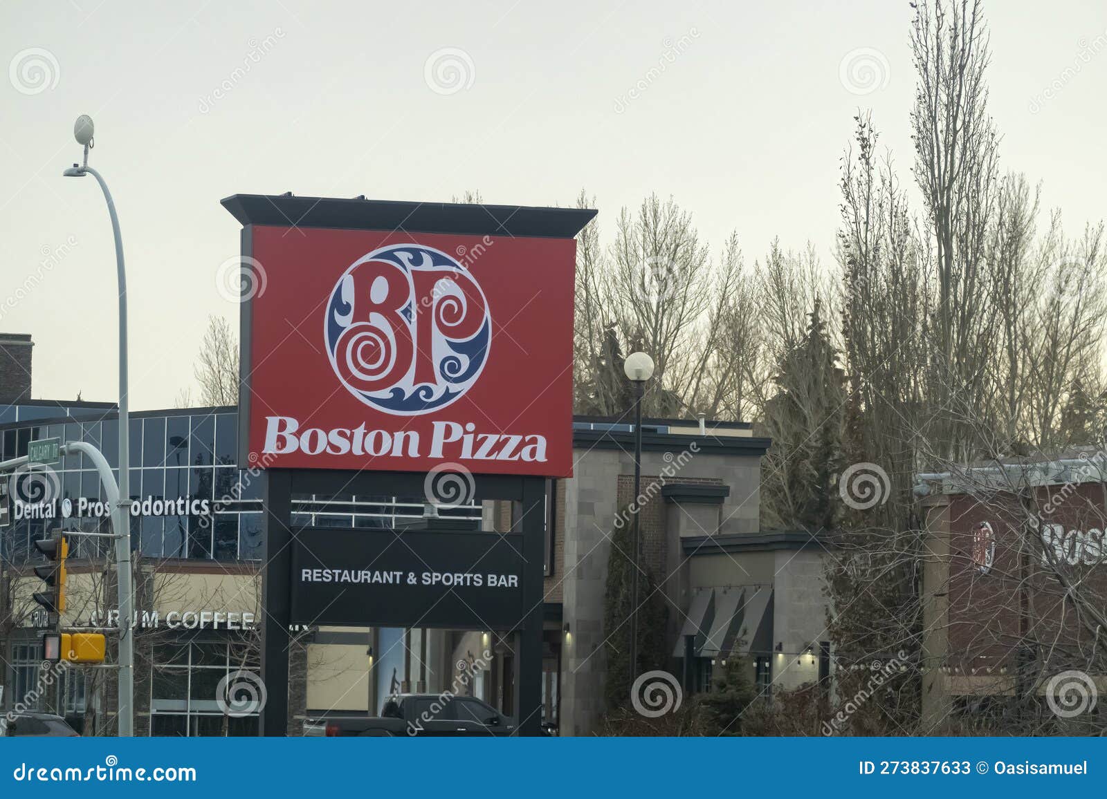 A Boston Pizza Restaurant Sign Editorial Stock Photo - Image of eating ...