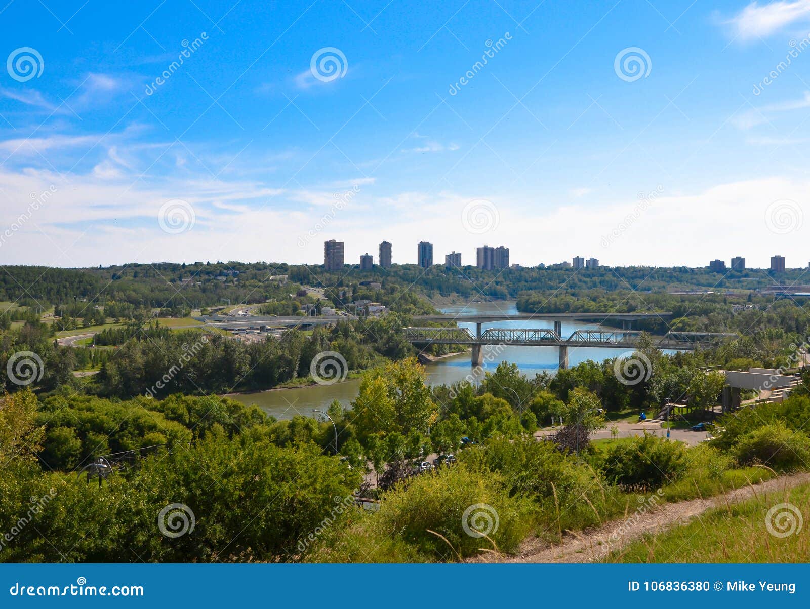Edmonton Saskatchewan River Overpass Stock Photo - Image of nature ...