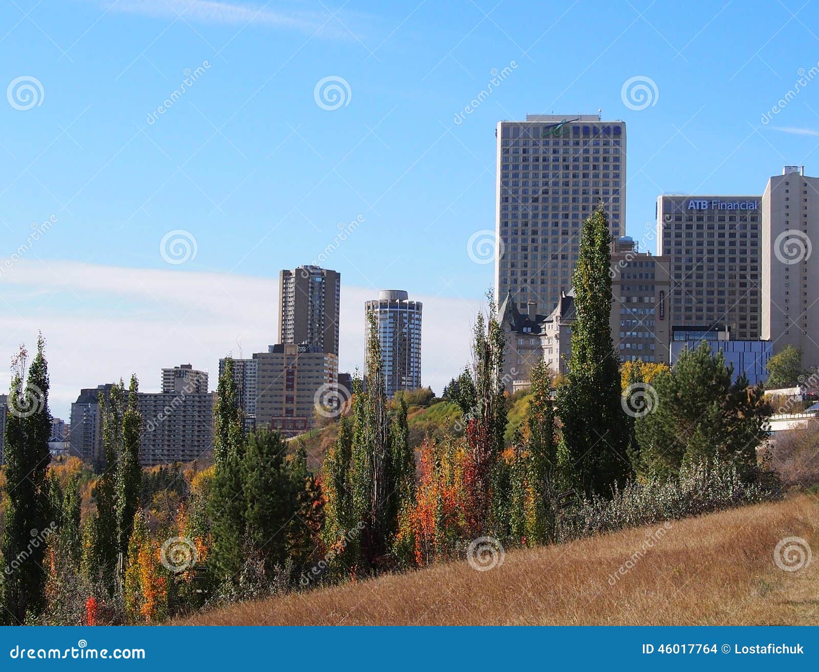 Edmonton Skyline in Autumn editorial stock image. Image of blue - 46017764