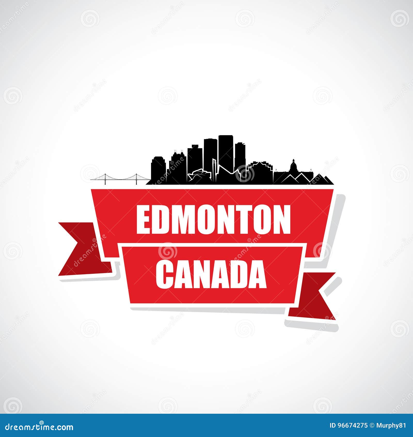 Edmonton Skyline Vector Colorful Poster On Beautiful Triangular Texture ...