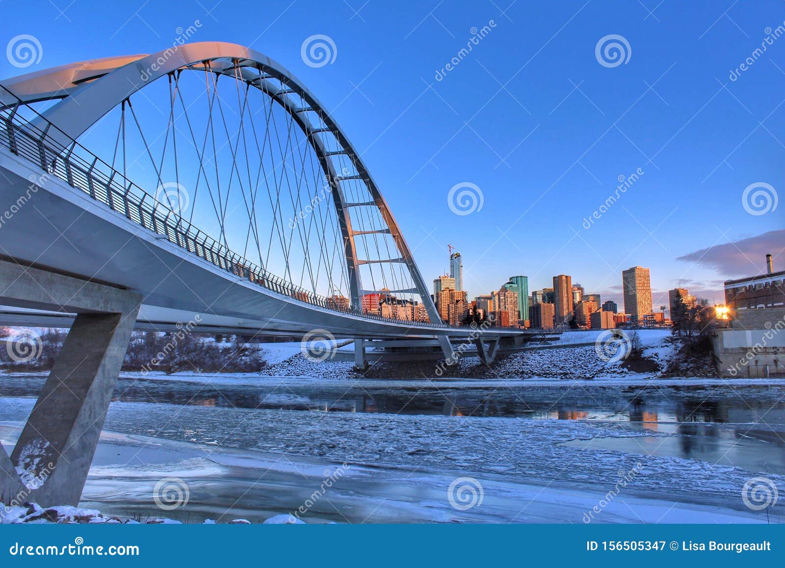 Edmonton Skyline, High Level Bridge And Sunset Royalty-Free Stock Image ...