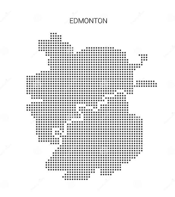 Edmonton Stylized Dotted Map. Canada Alberta Creative Map for ...