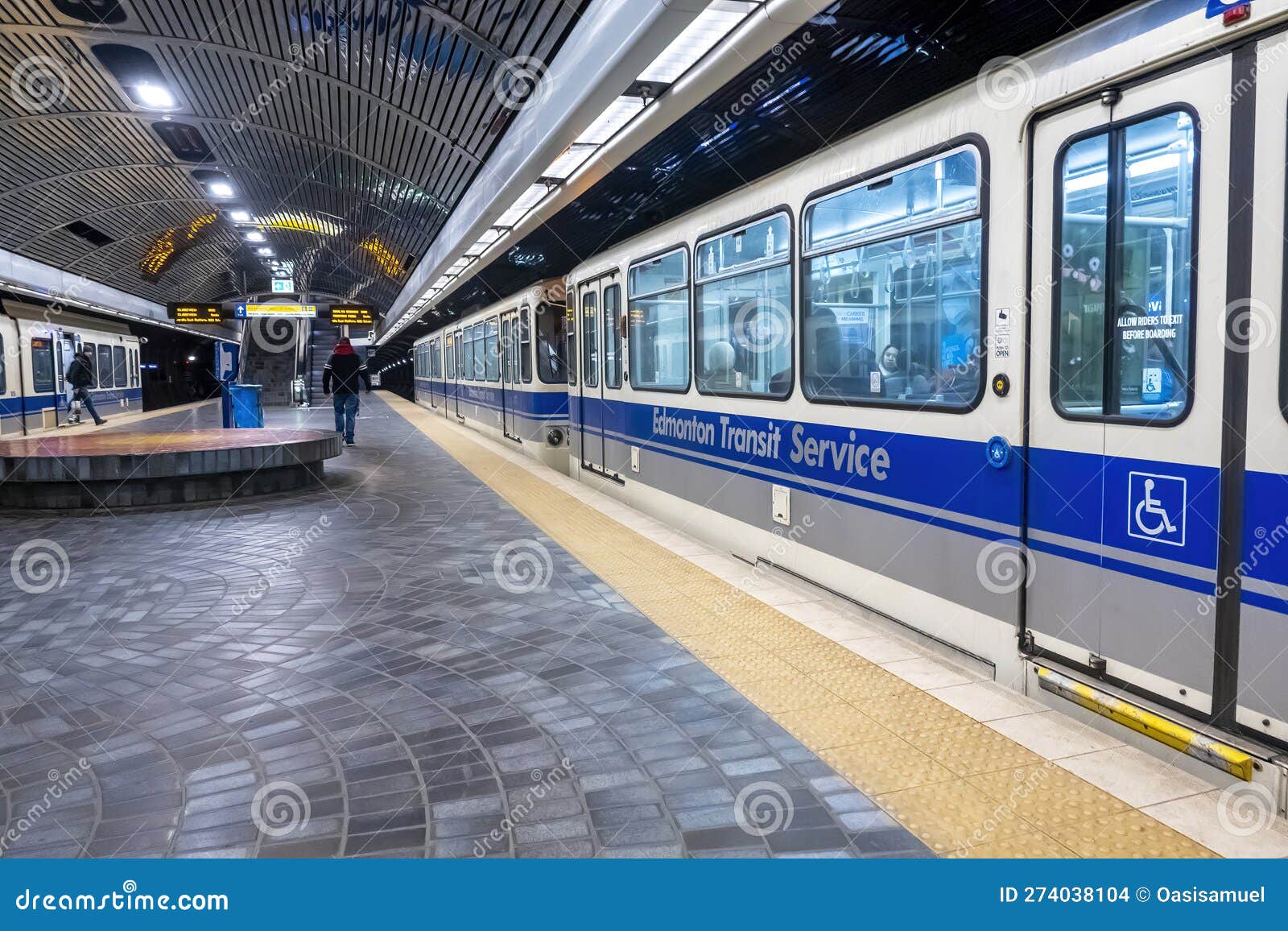 An Edmonton Transit Service Light Rail Train Underground Ride in ...
