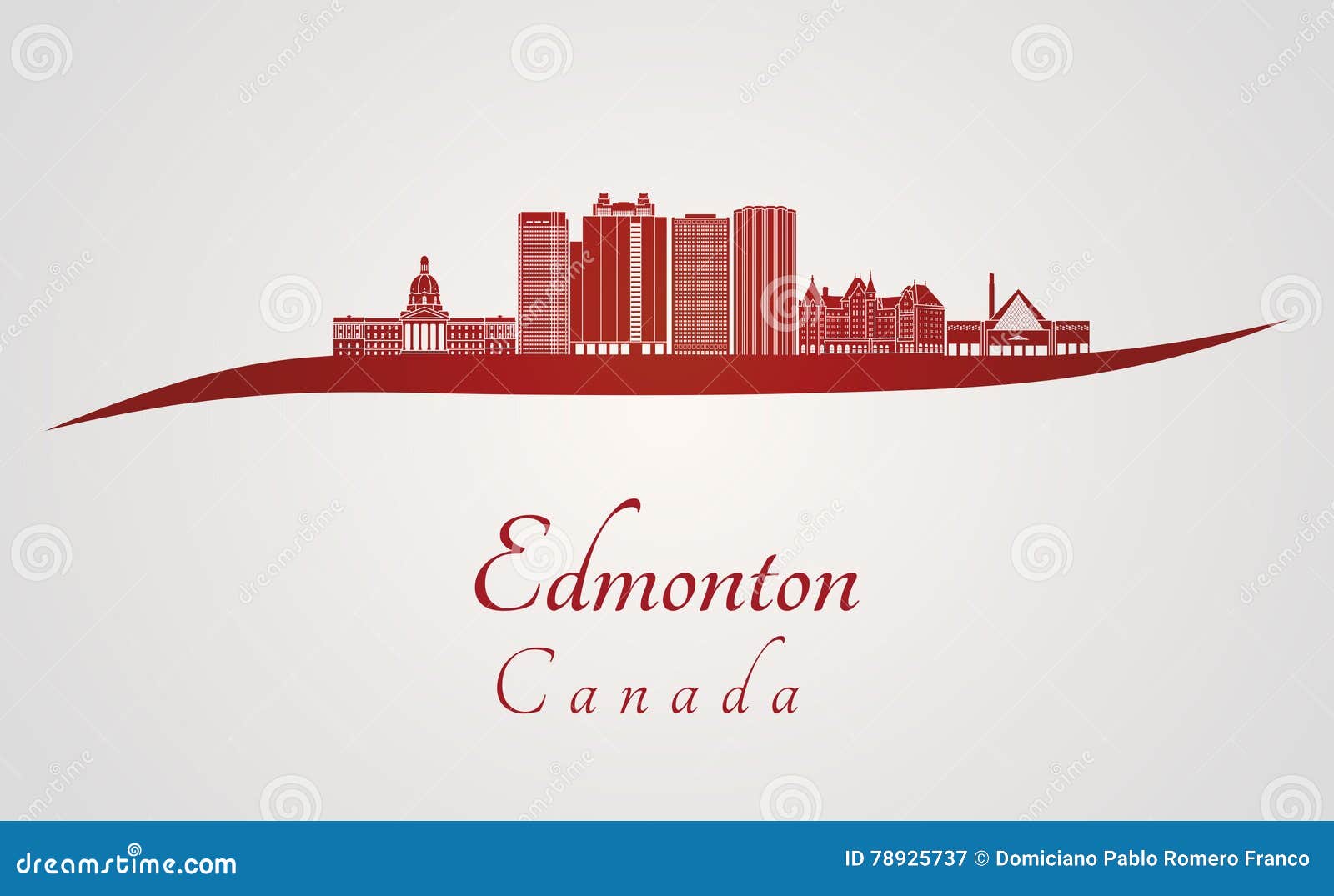 Edmonton V2 skyline in red stock vector. Illustration of backgrounds ...