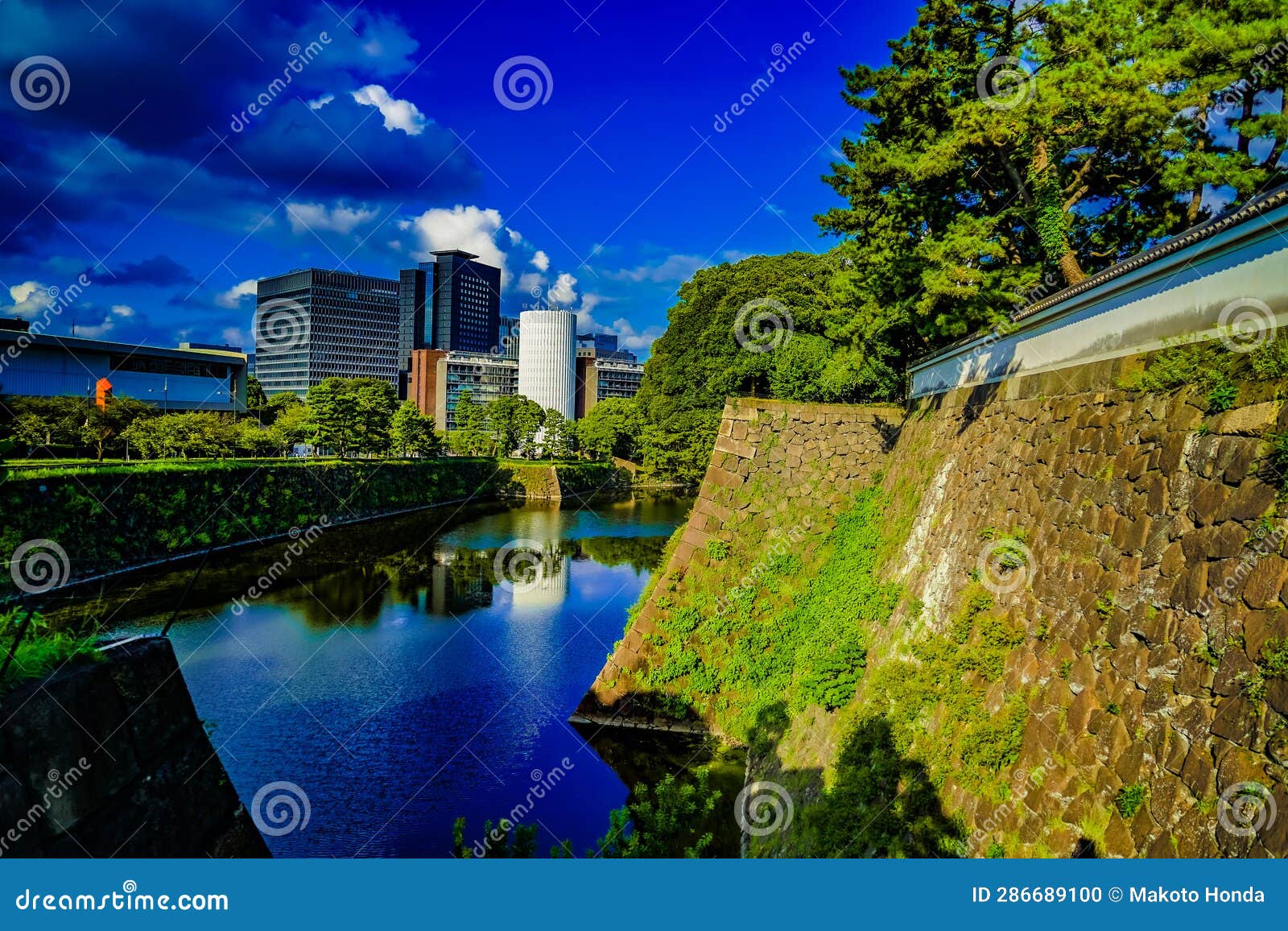 Edo Castle Ishigaki stock photo. Image of blue, castle - 286689100