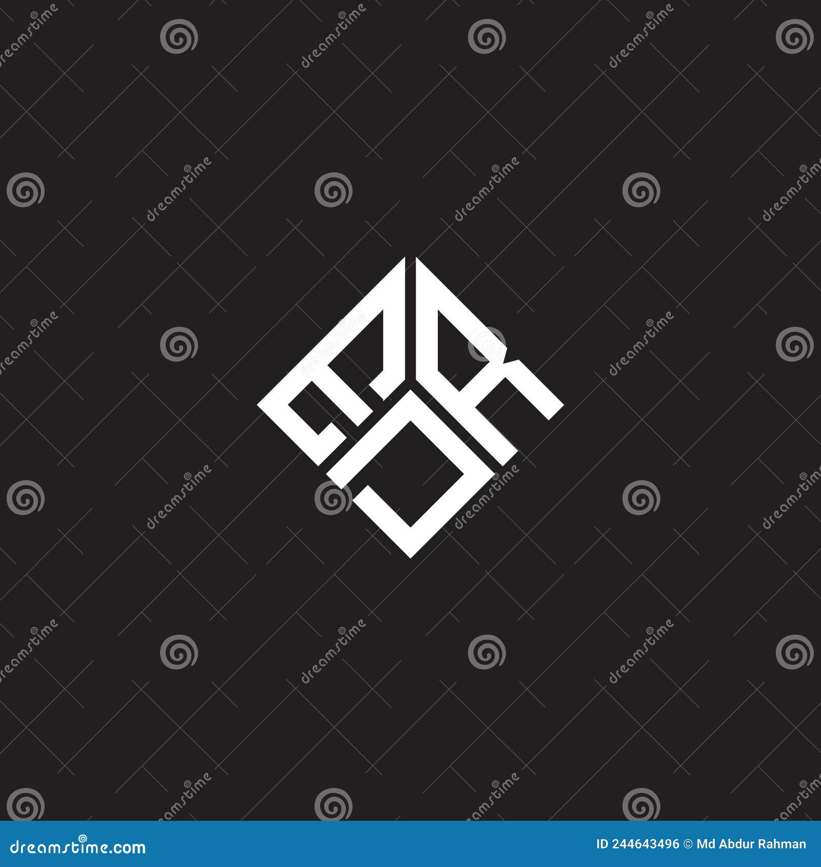 EDR Letter Logo Design on Black Background. EDR Creative Initials ...