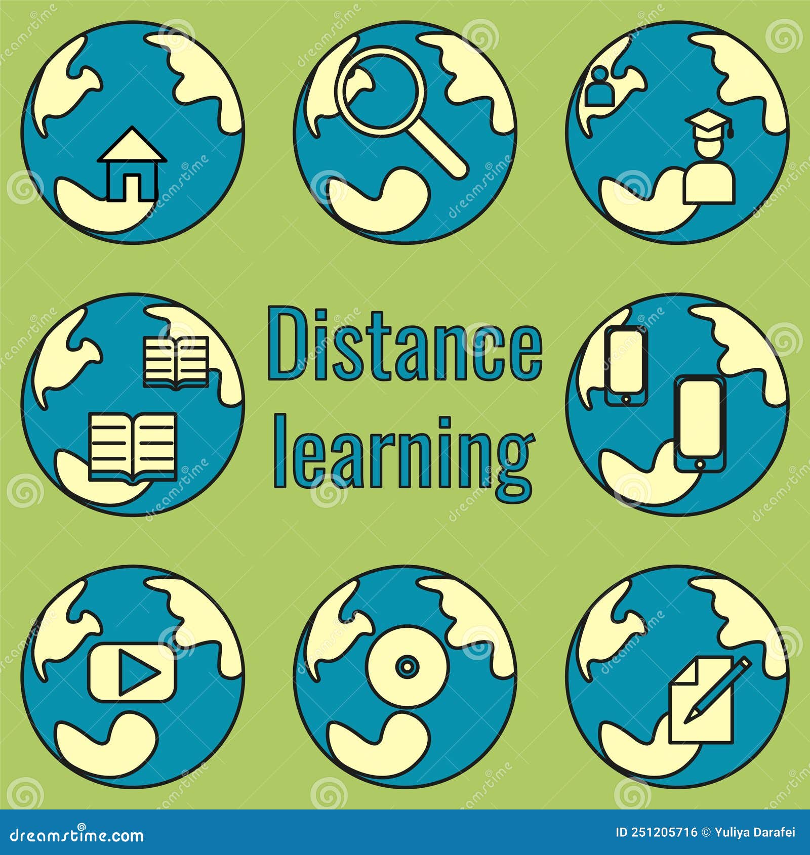 Edtech icon set stock vector. Illustration of education - 251205716