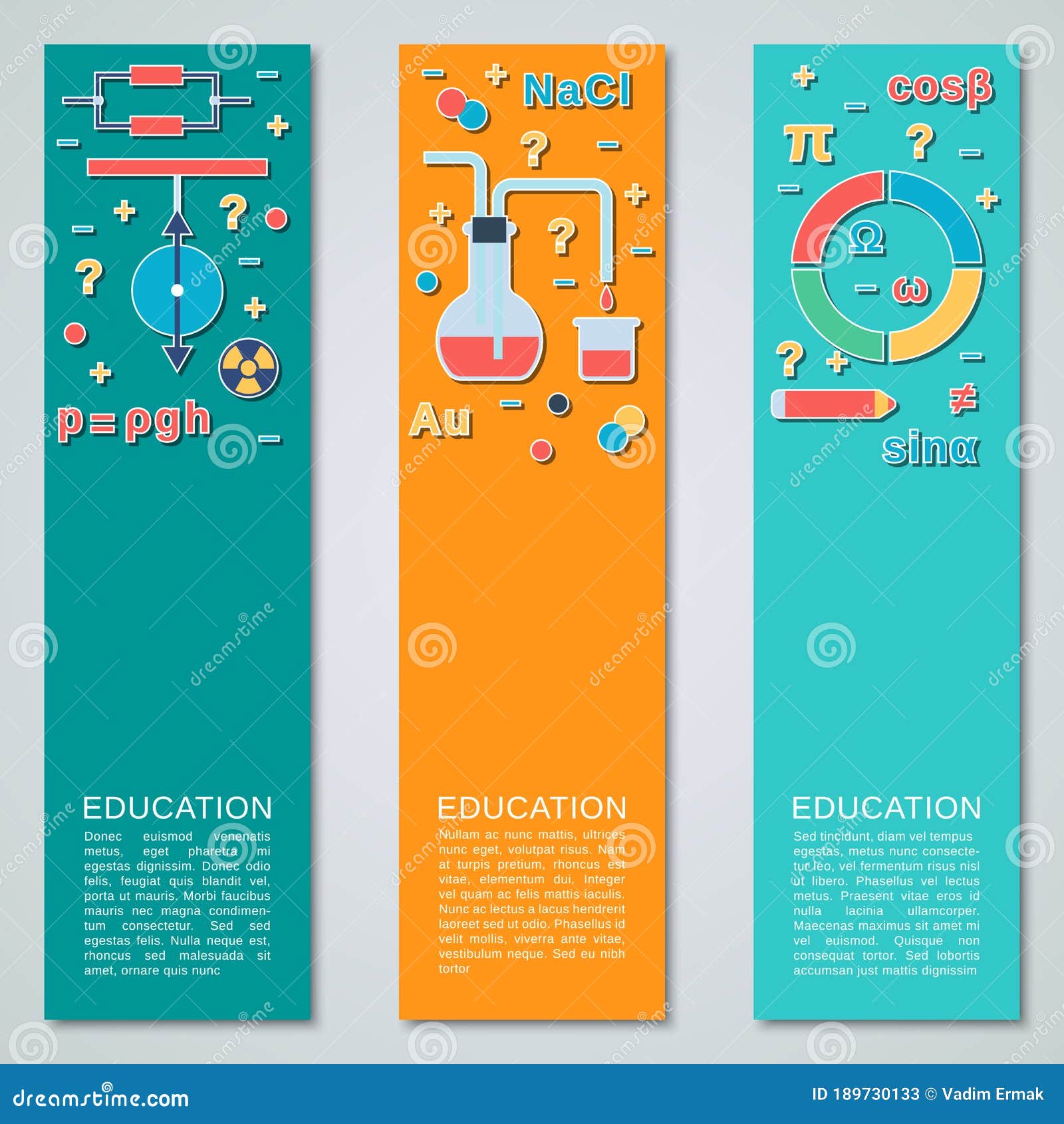 Education Vertical Banners Vector Collection Stock Vector ...