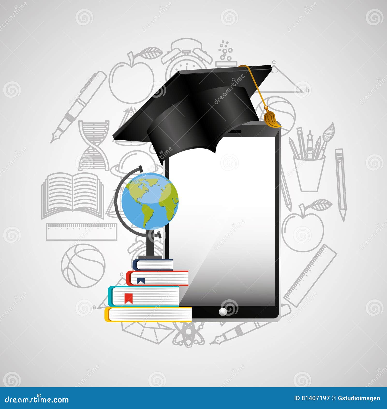 Eduation Online Concept Achiviement Learning School Background Stock ...