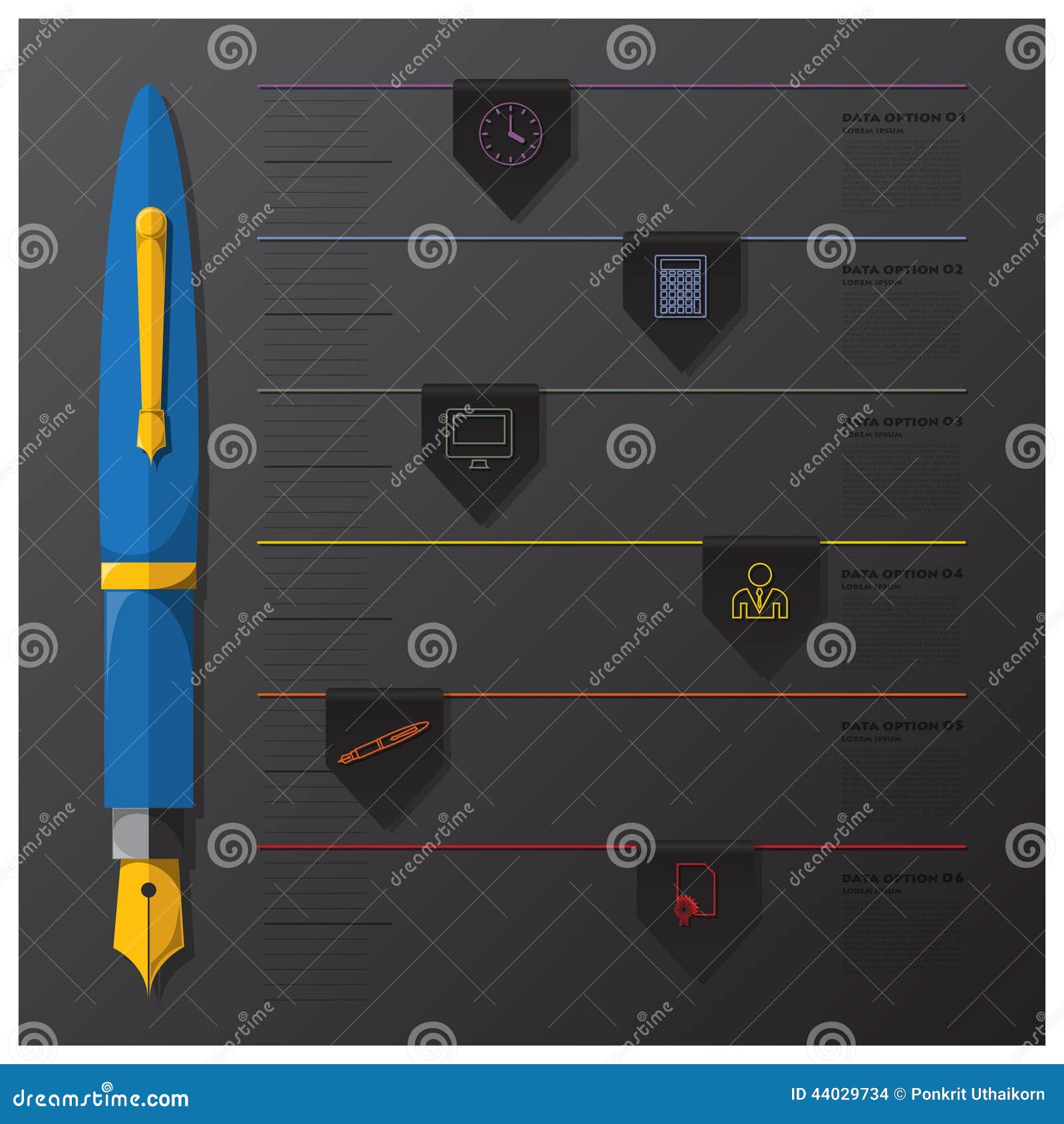 Educação E Aprendizagem Com Pen Scale Infographic Ilustração do Vetor ...