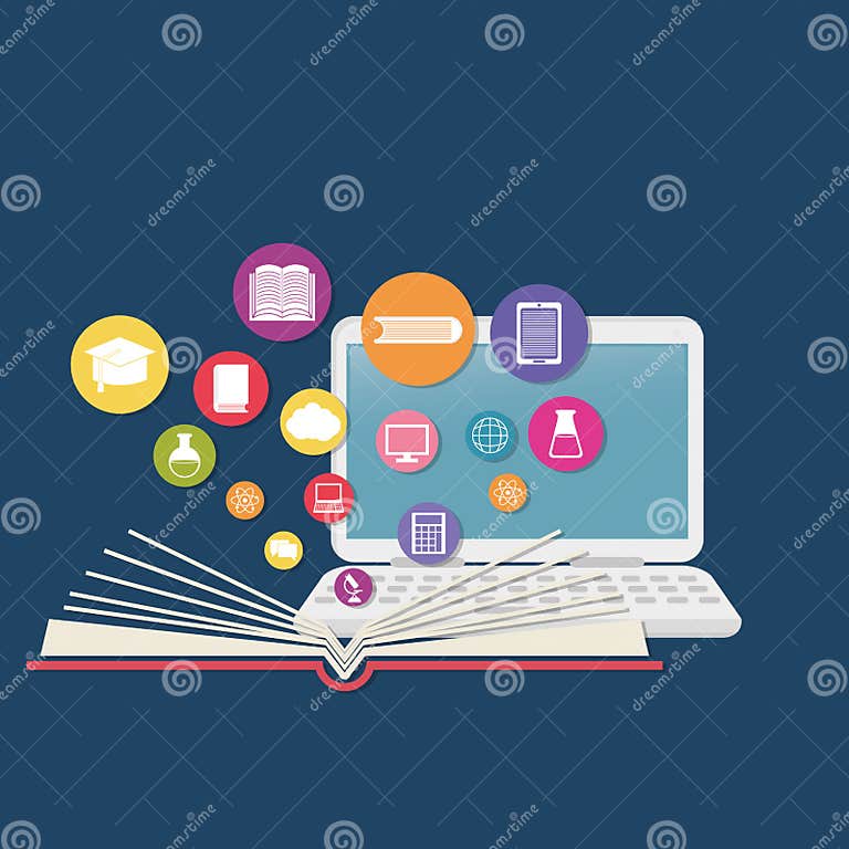 Educação Em Linha Do Elearning Ilustração do Vetor - Ilustração de ...