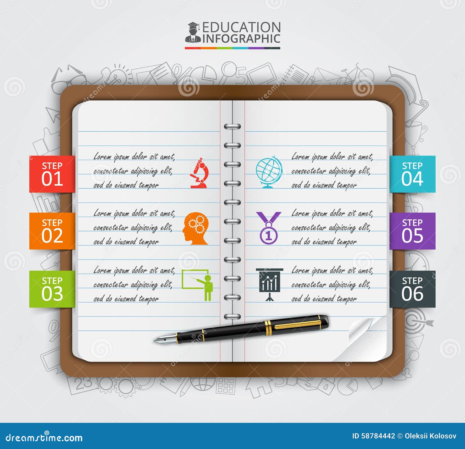 Educación De La Nota Del Vector Infographic Ilustración del Vector ...