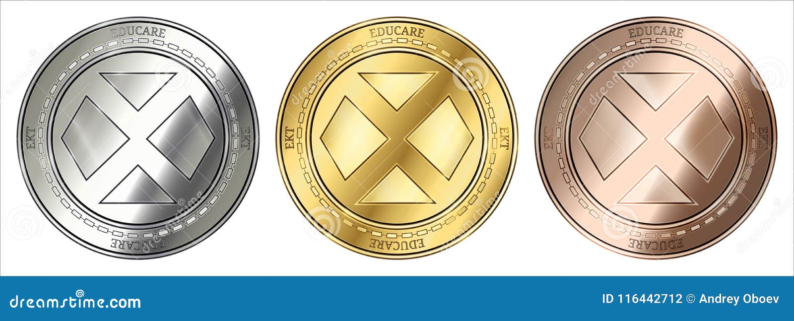 EDUCare EKT coin set. stock vector. Illustration of mining - 116442712