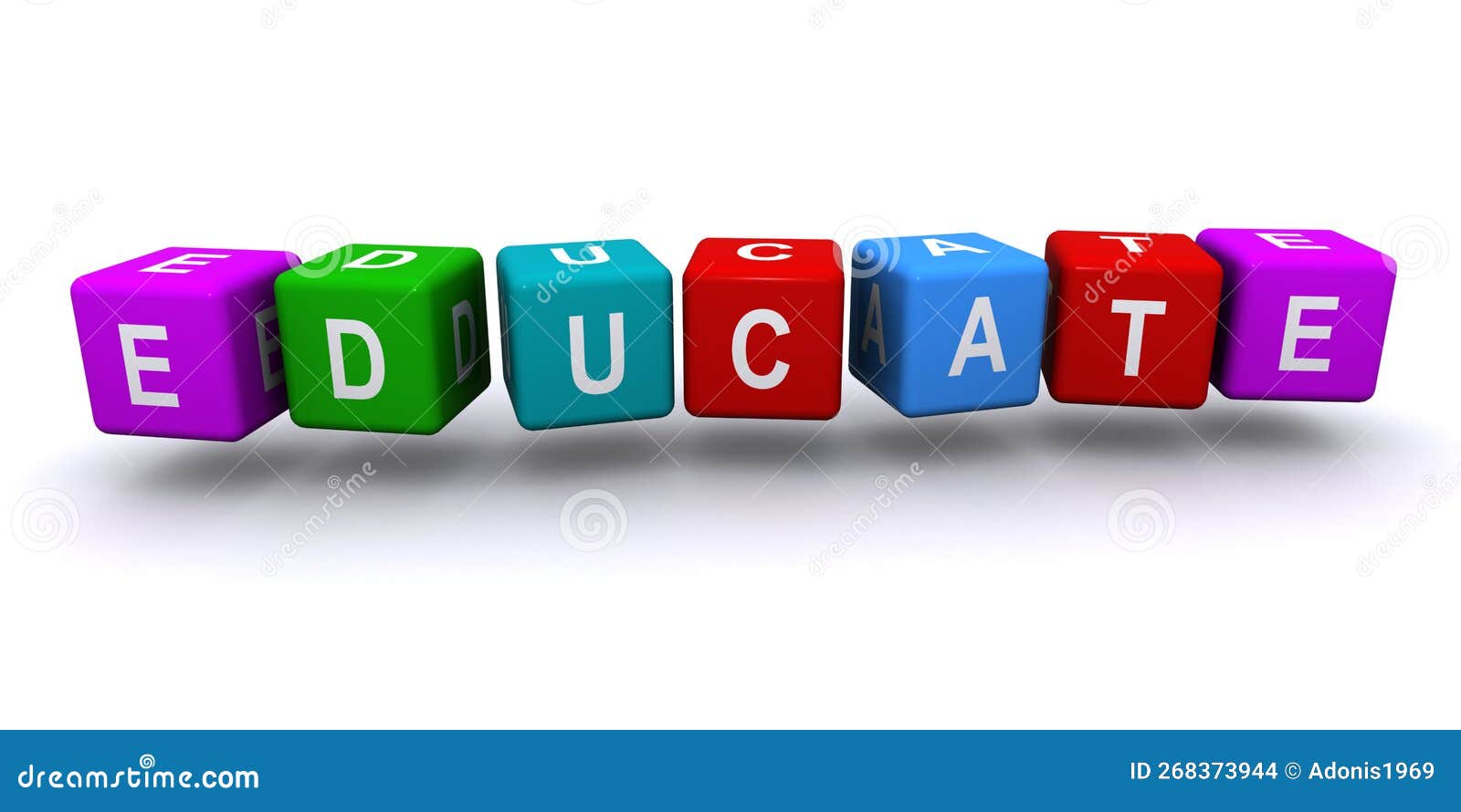 Educate Word Block on White Stock Illustration - Illustration of ...
