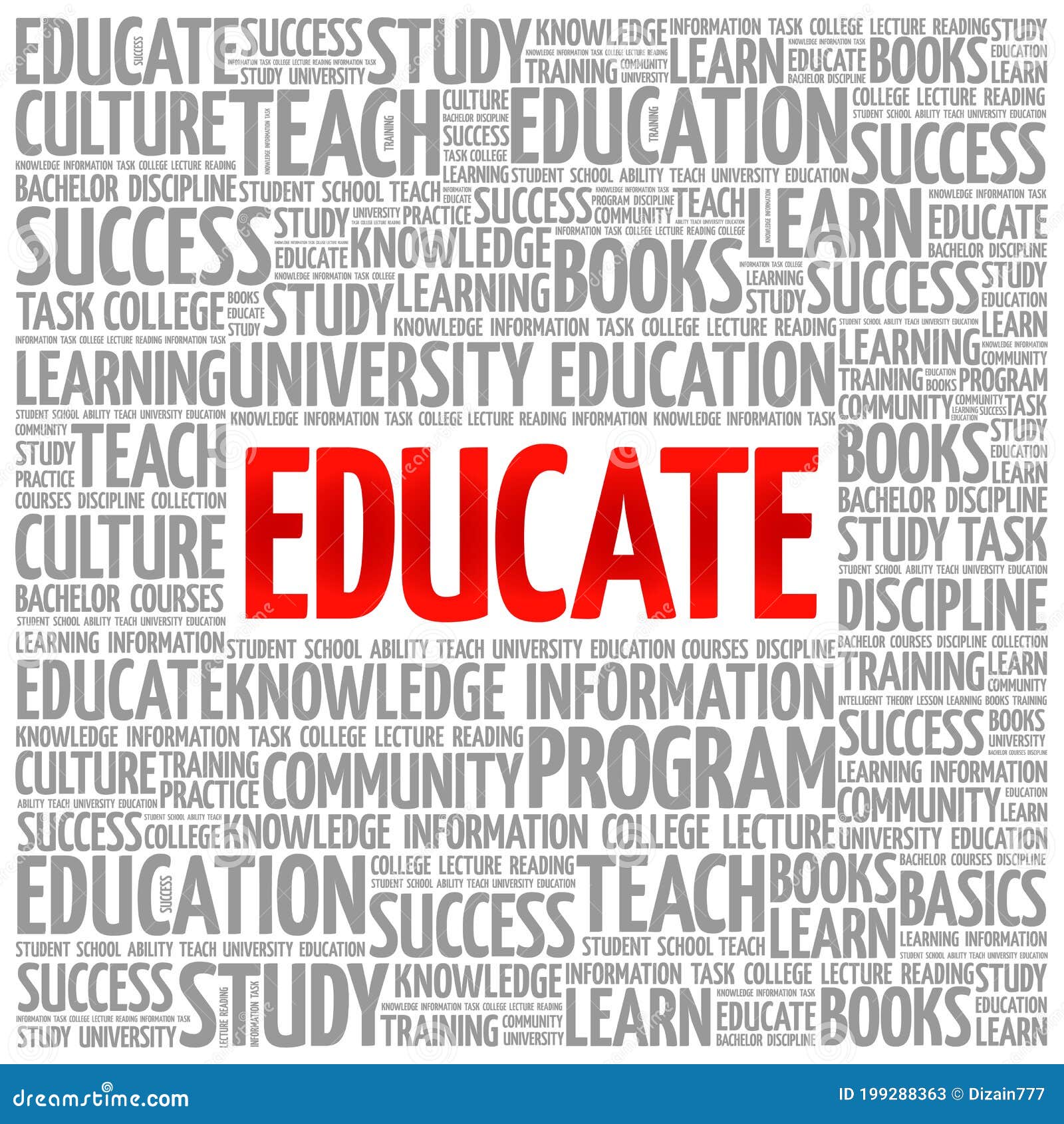EDUCATE word cloud collage stock illustration. Illustration of student ...