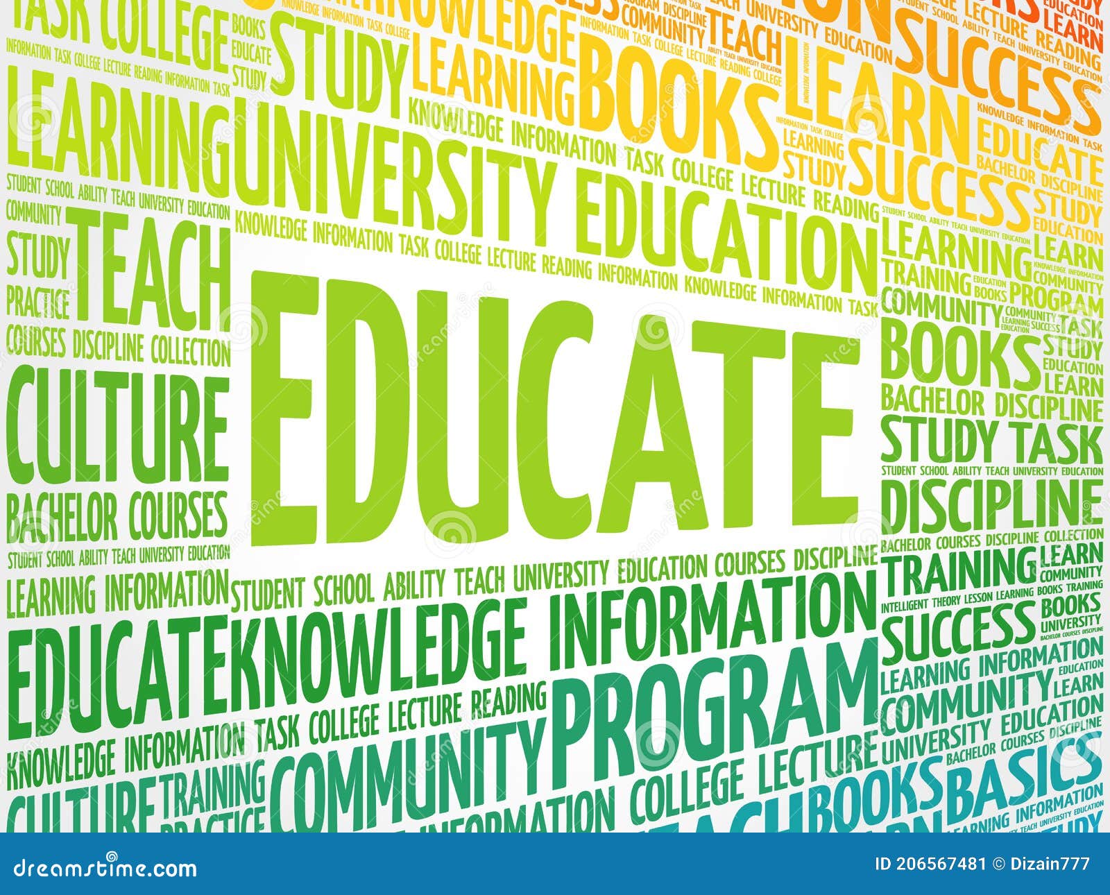 EDUCATE word cloud stock illustration. Illustration of program - 206567481