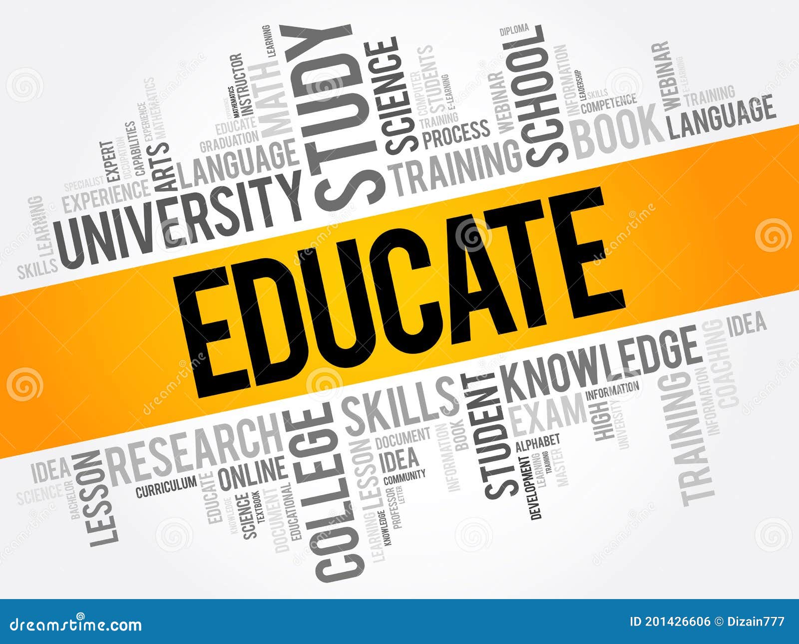 EDUCATE word cloud stock illustration. Illustration of lecture - 201426606