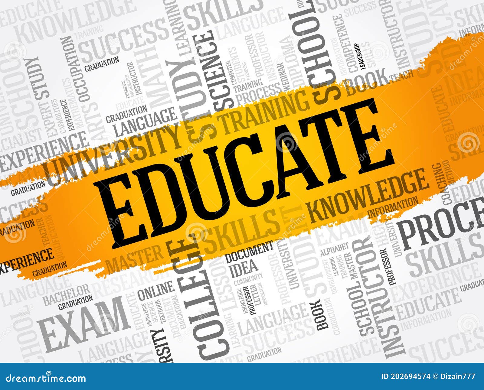 EDUCATE word cloud stock illustration. Illustration of articles - 202694574