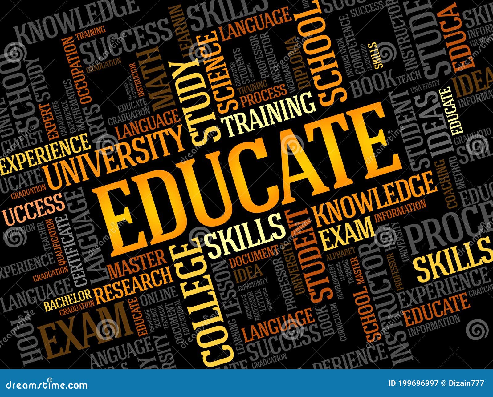 EDUCATE word cloud stock illustration. Illustration of educate - 199696997