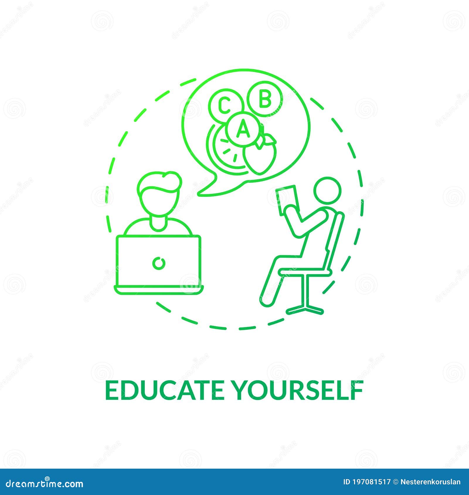 Educate Concept Retro Colorful Word Art Illustration | CartoonDealer ...