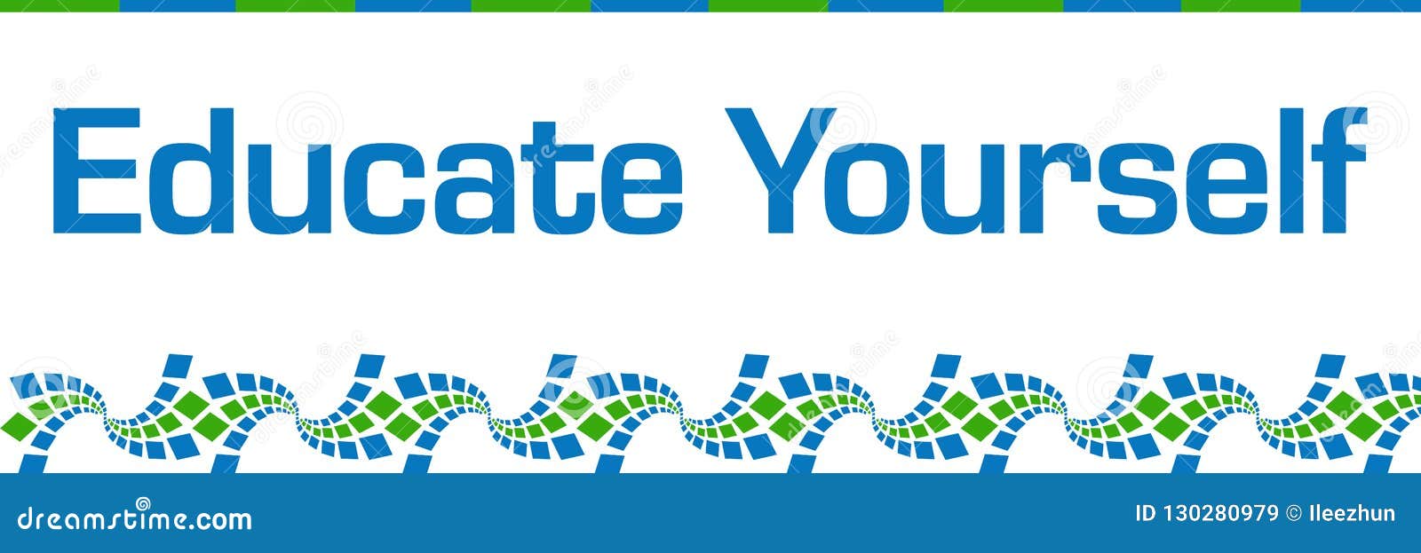 Educate Yourself Green Blue Graphics Bottom Horizontal Stock ...