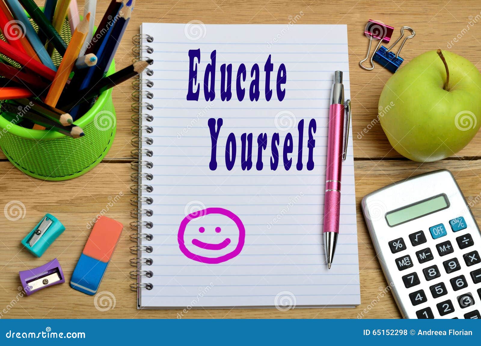 Educate yourself words stock photo. Image of concept - 65152298
