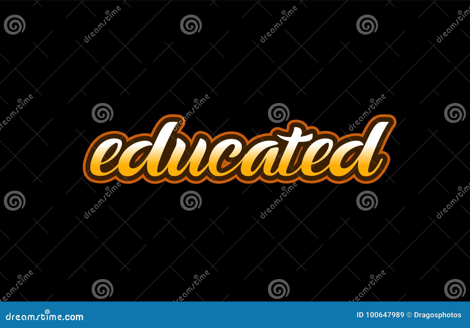 Educated Word Text Banner Postcard Logo Icon Design Creative Con Stock ...