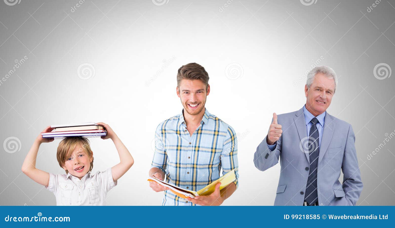Educated Men of Age Generations Growing Up Stock Image - Image of adult ...