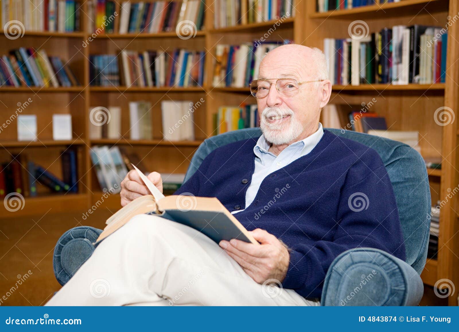 Educated Senior Man stock photo. Image of book, bald, eighties - 4843874