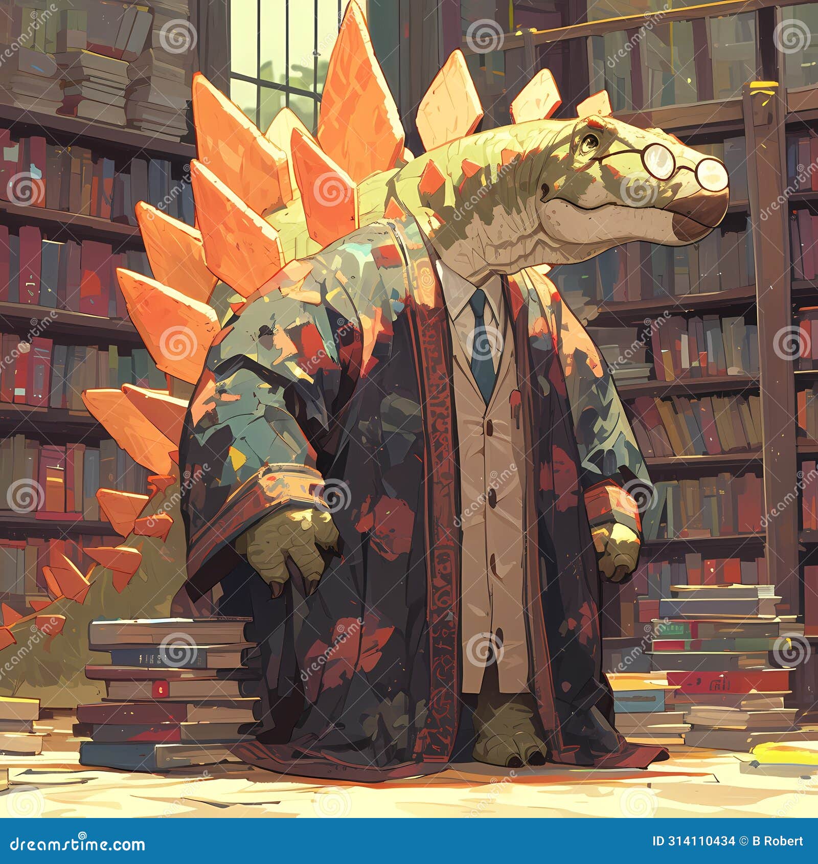 Stegosaurus Front View Showing The Plates Arranged Down Spine Royalty ...