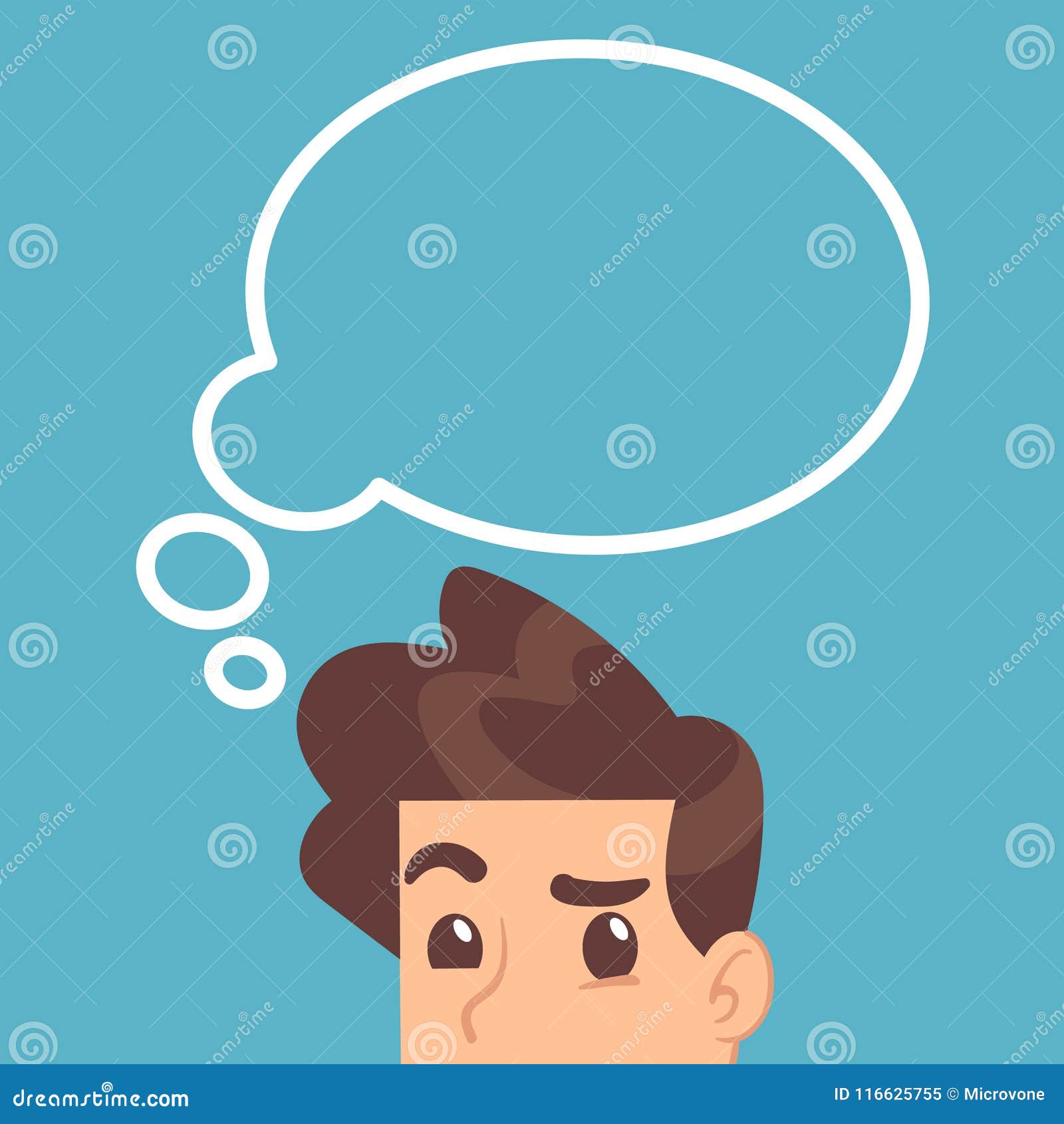 Educated Student Thinking with Think Bubble Above Head. Education ...
