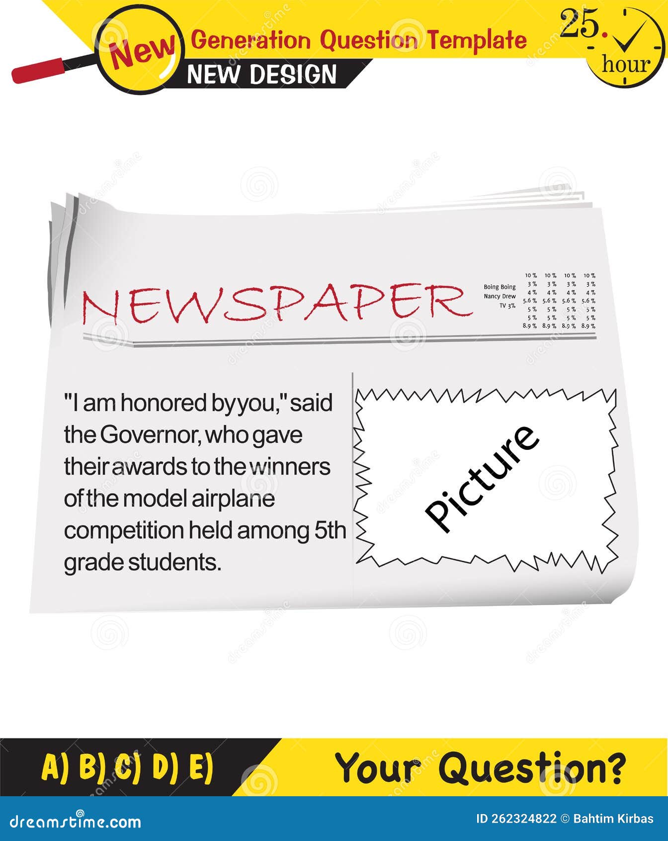 Text Templates - for Teachers, Next Generation Question Examples Stock ...