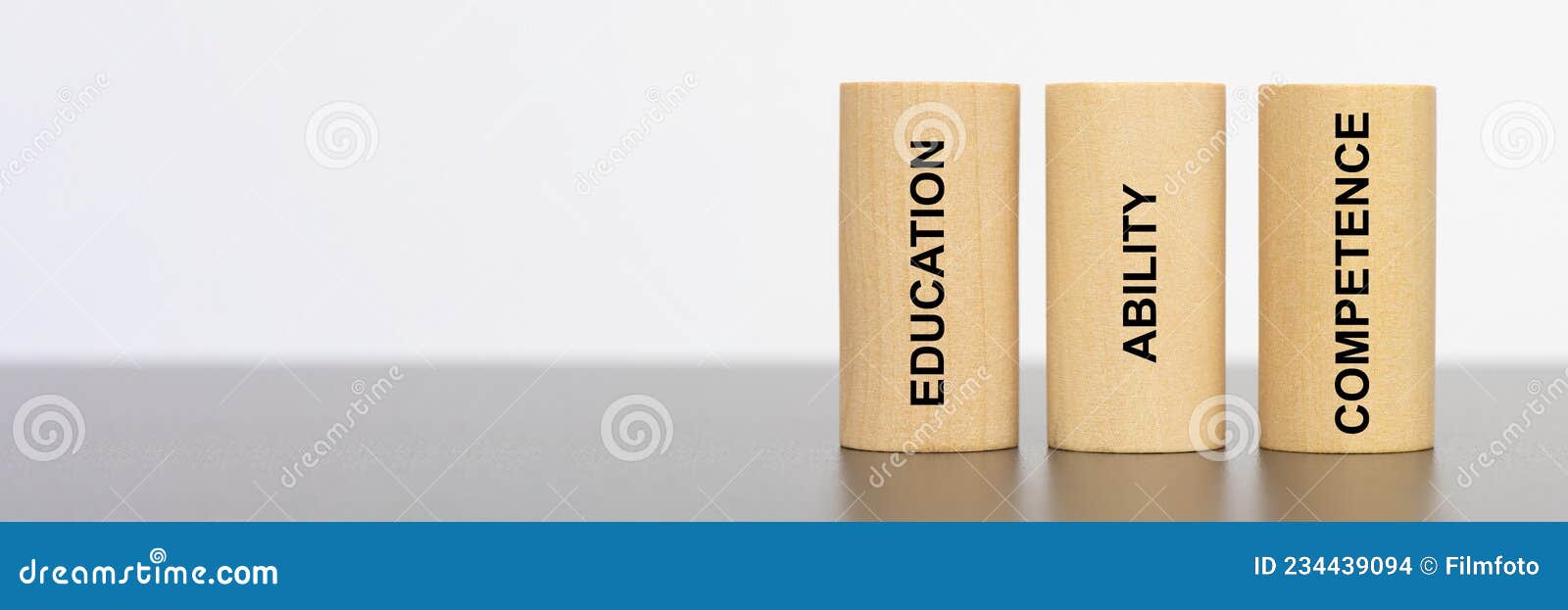 Education, Ability and Competence Written on Cubes Stock Photo - Image ...
