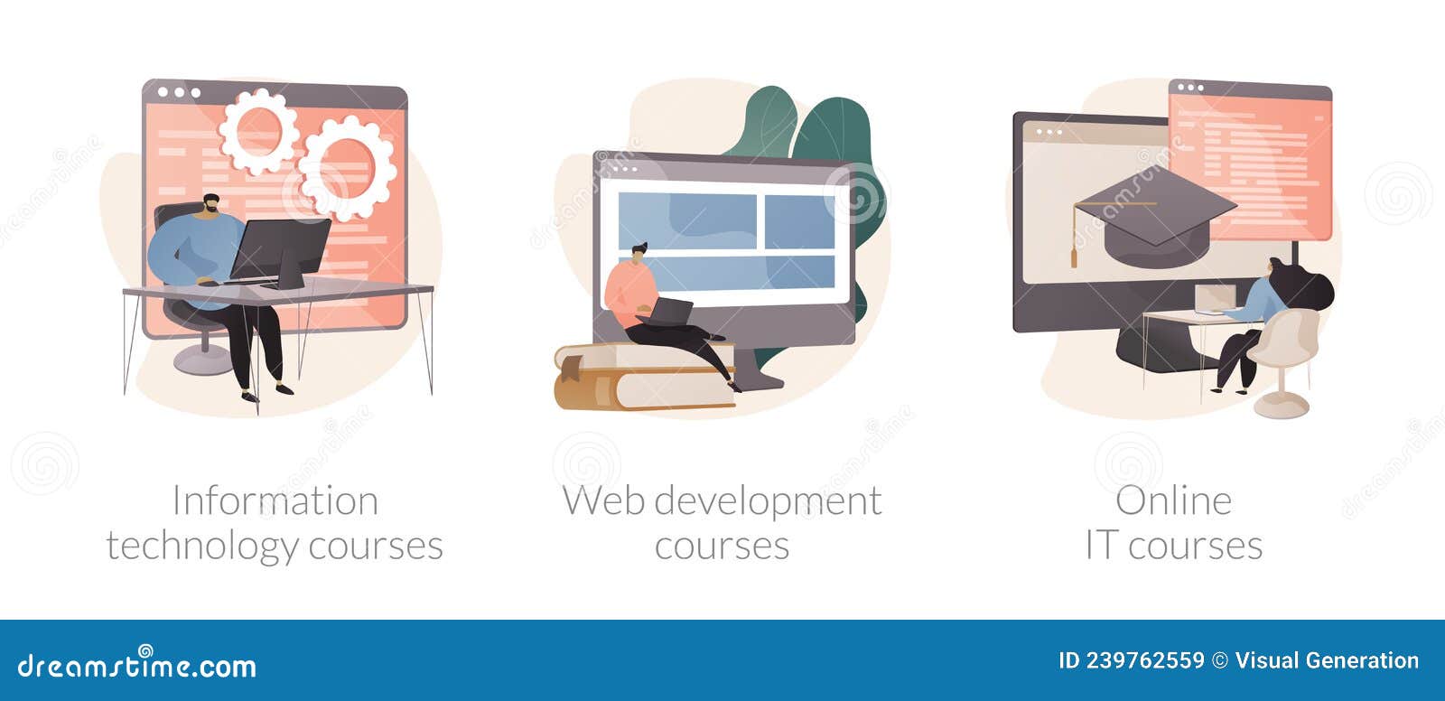 It Education Abstract Concept Vector Illustrations. Stock Vector ...