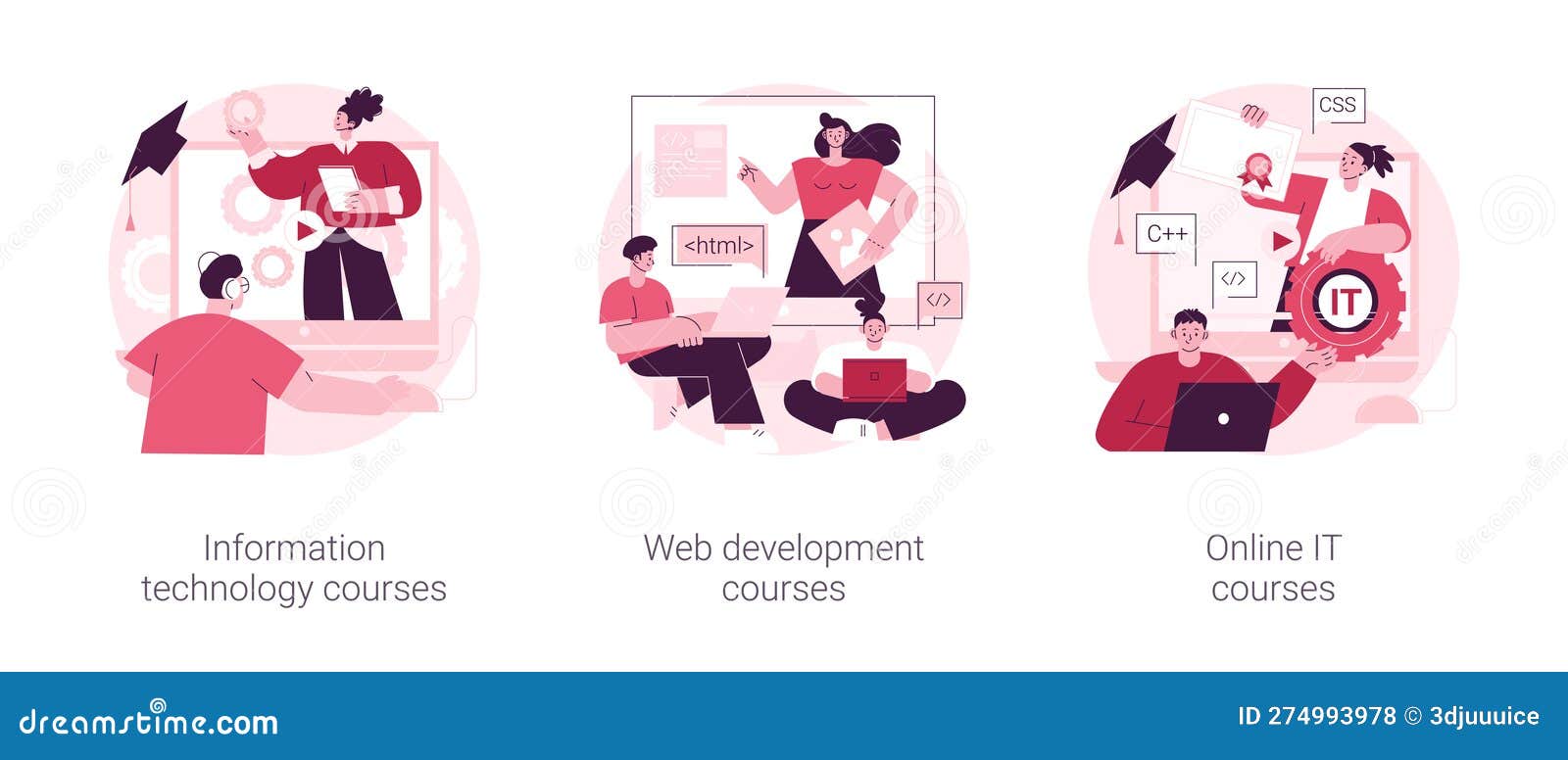 It Education Abstract Concept Vector Illustrations. Stock Vector ...