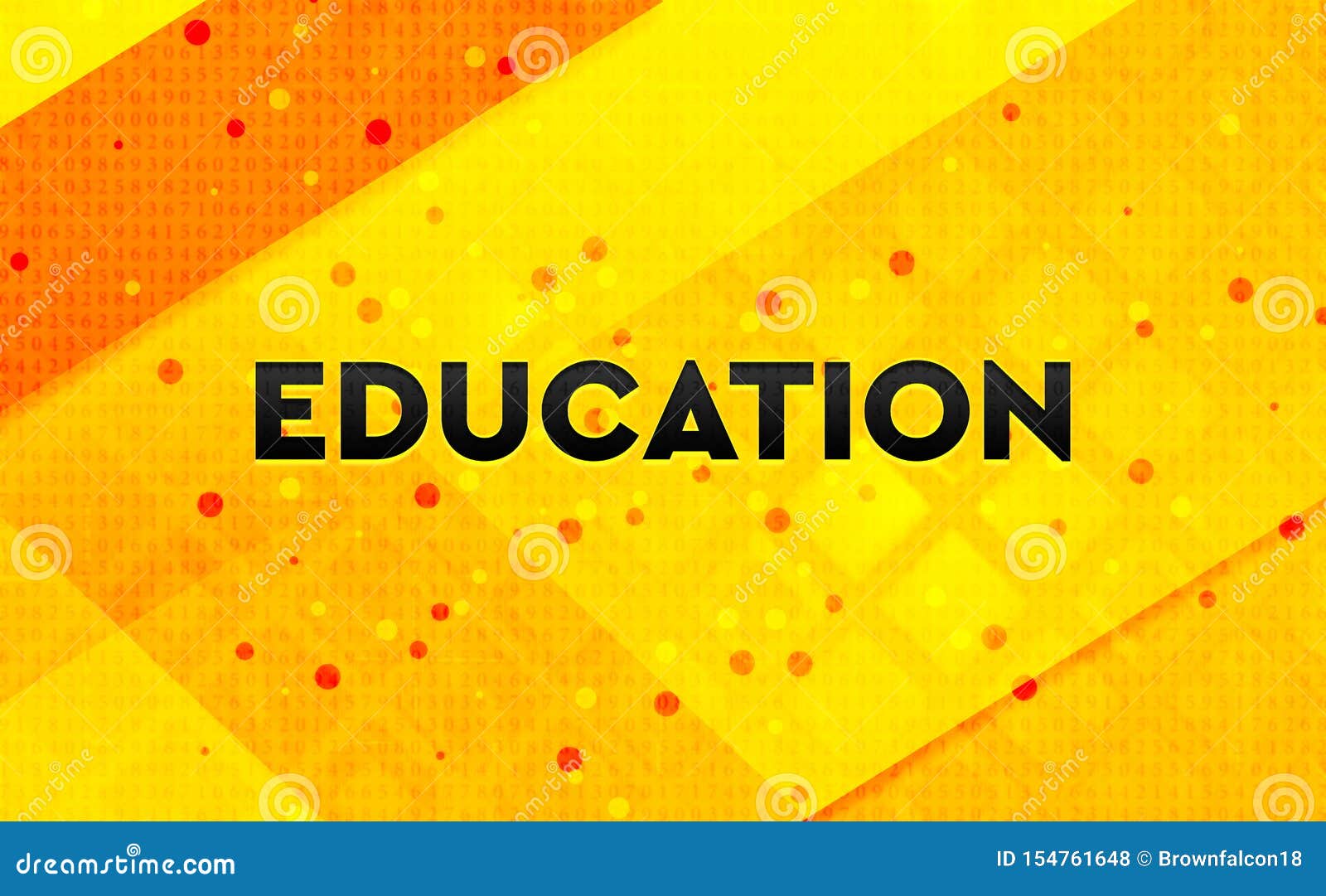 Education Abstract Digital Banner Yellow Background Stock Illustration ...