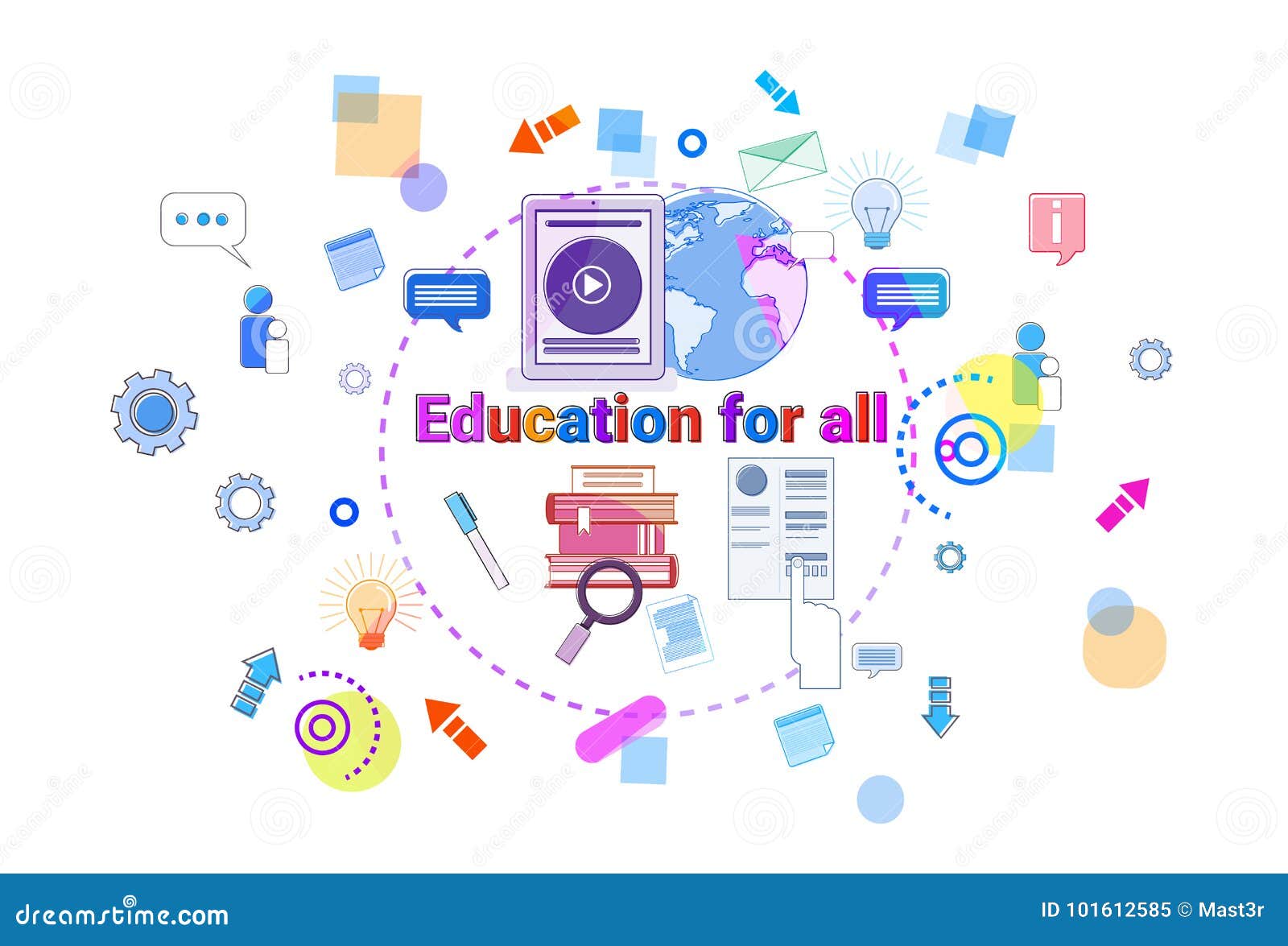 Online Elearning Education At Home Vector Illustration. Learning Set ...