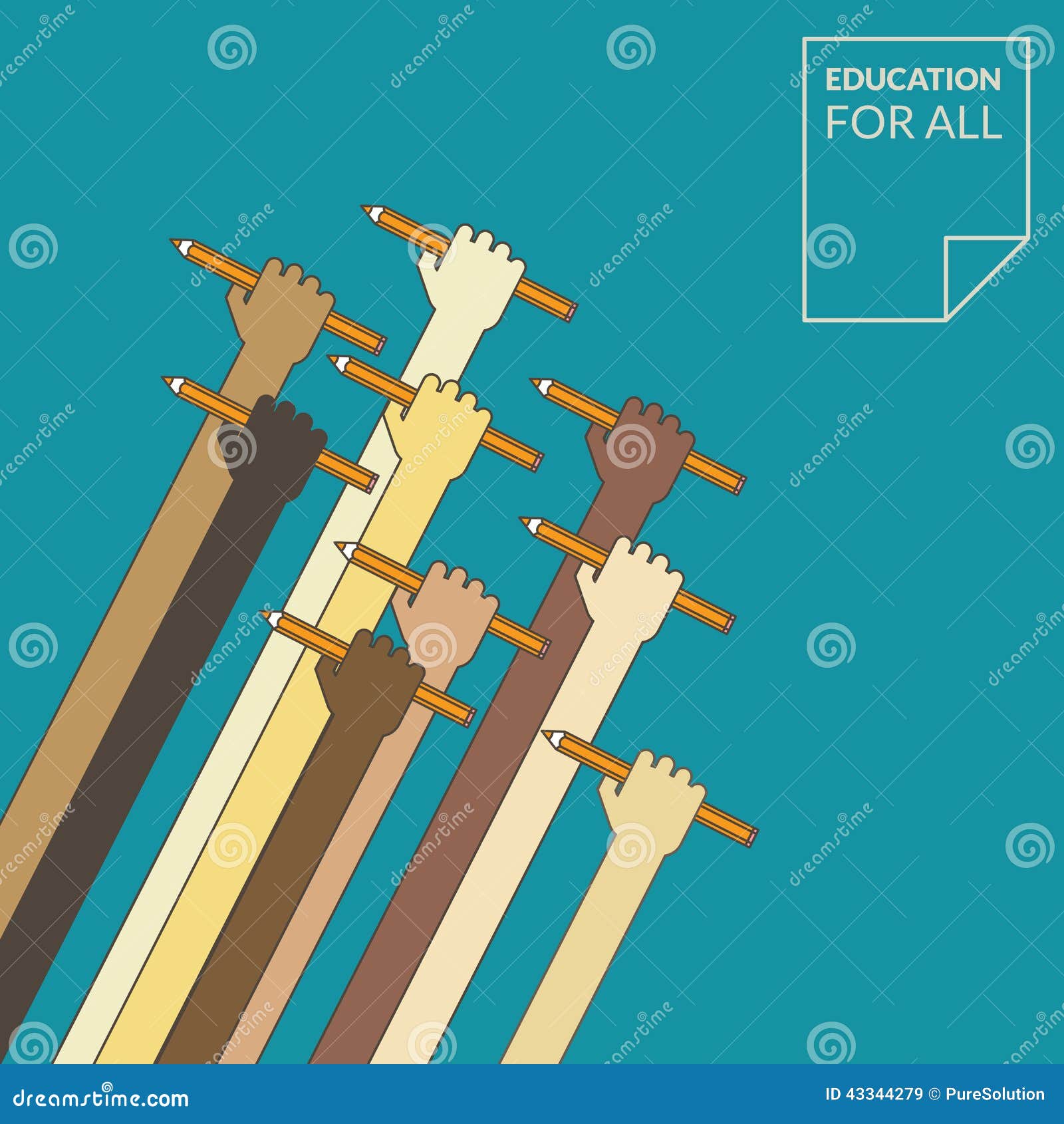 Education for all stock vector. Illustration of hand - 43344279