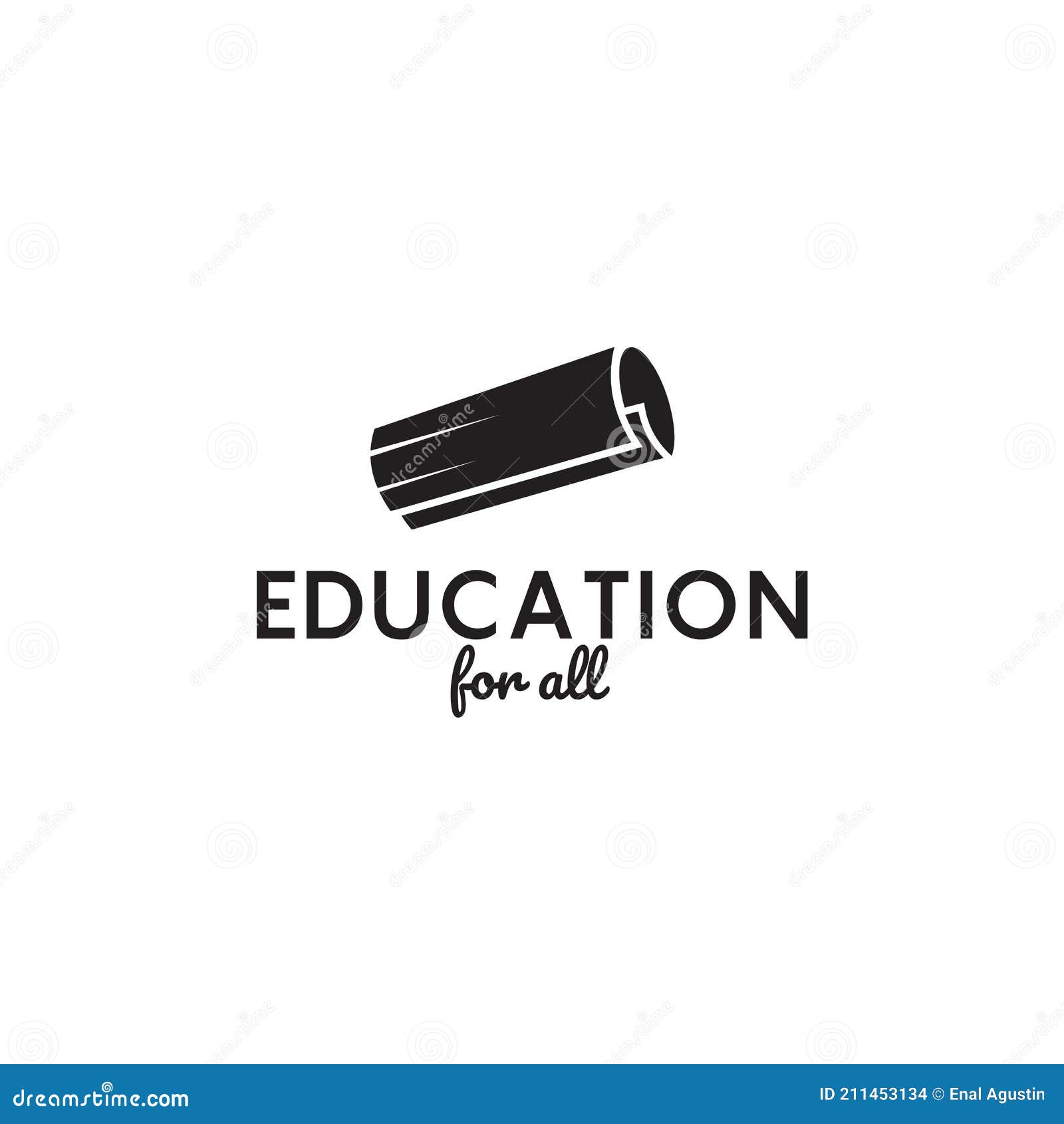 Education for All by Using Black Paper Logo Design Template Stock ...