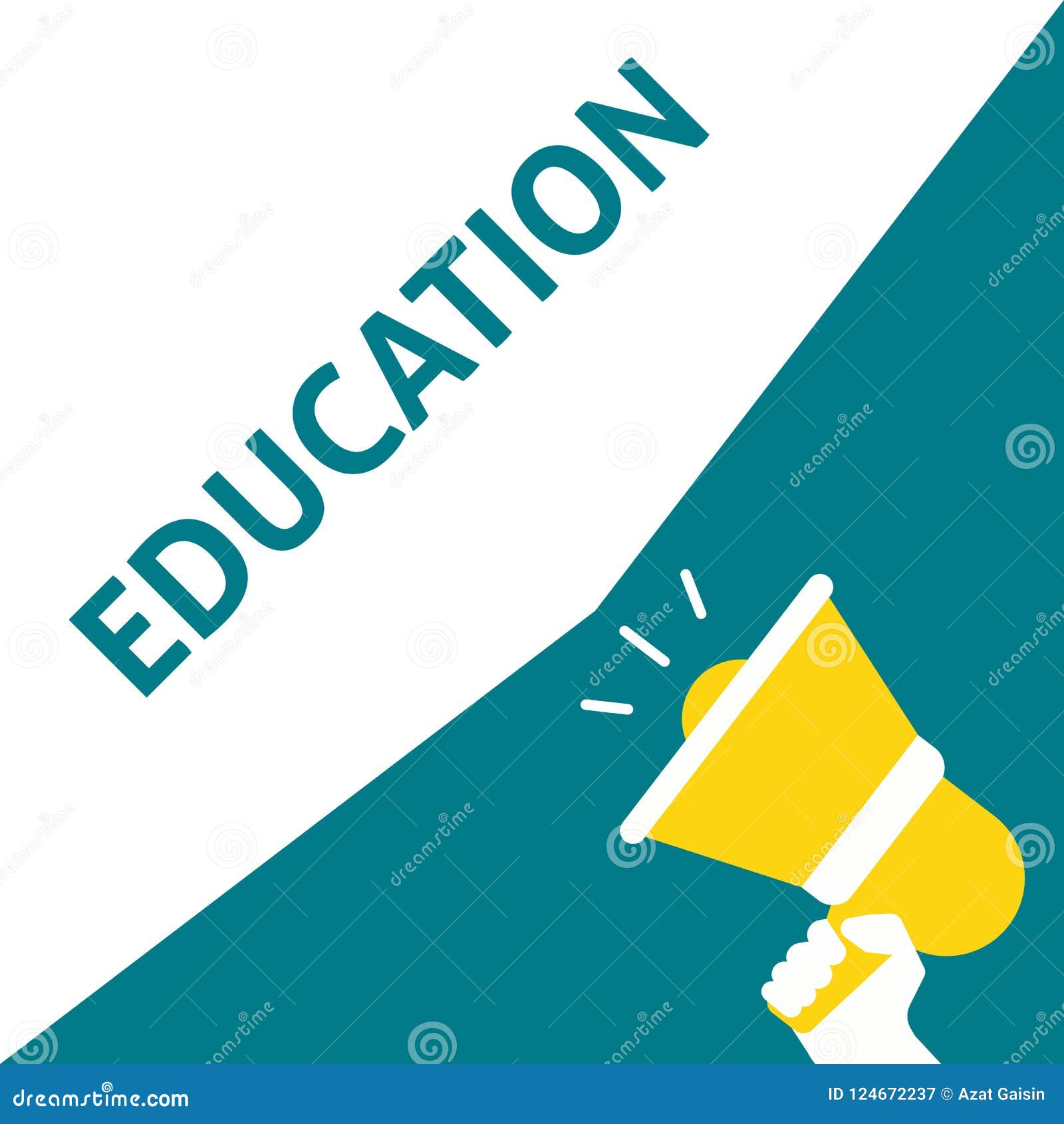 EDUCATION Announcement. Hand Holding Megaphone with Speech Bubble Stock ...
