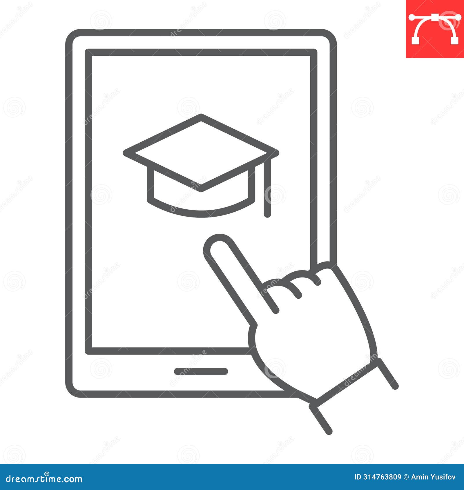 Education app line icon stock vector. Illustration of education - 314763809