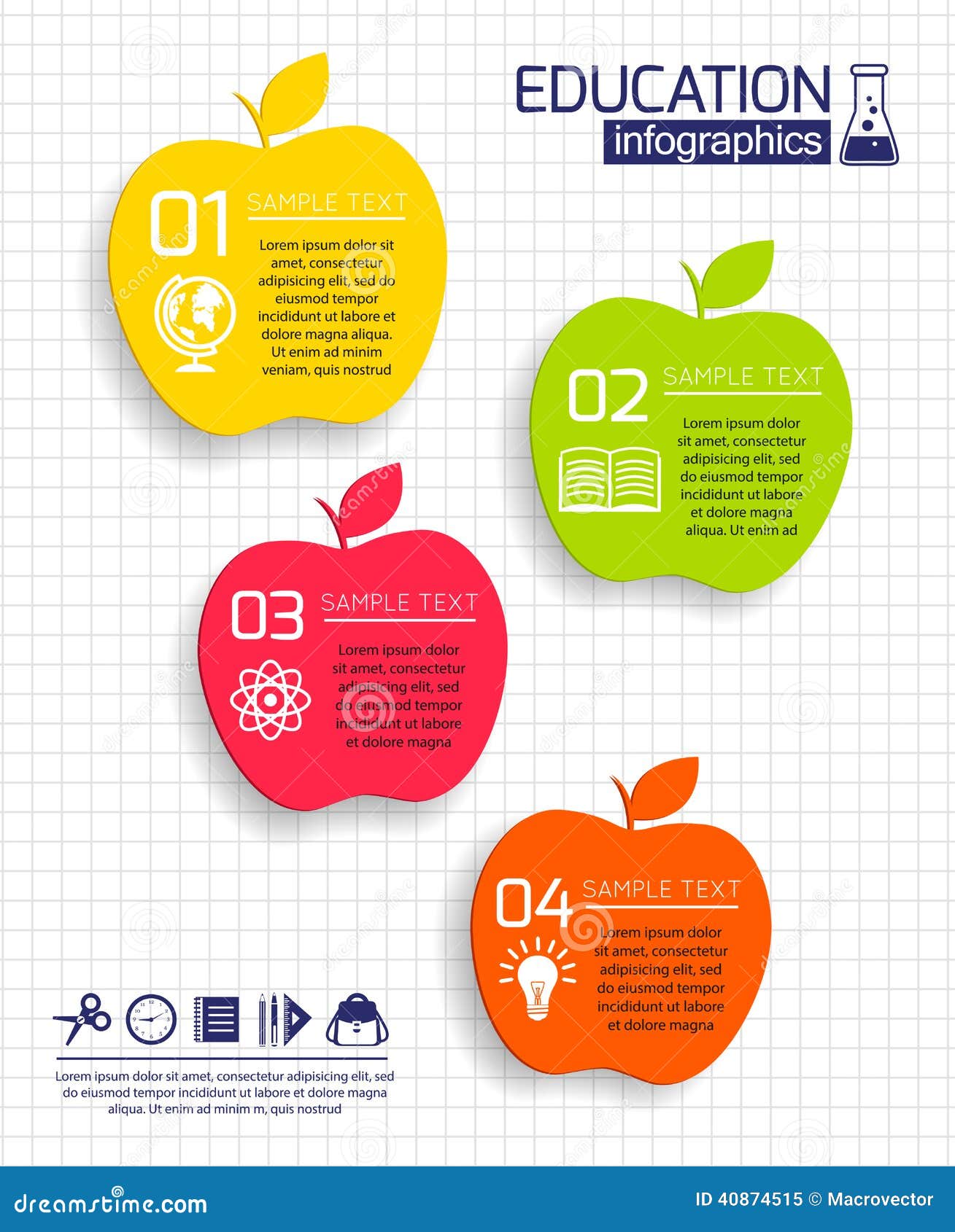 Education Apple Infographic Stock Vector - Illustration of knowledge ...