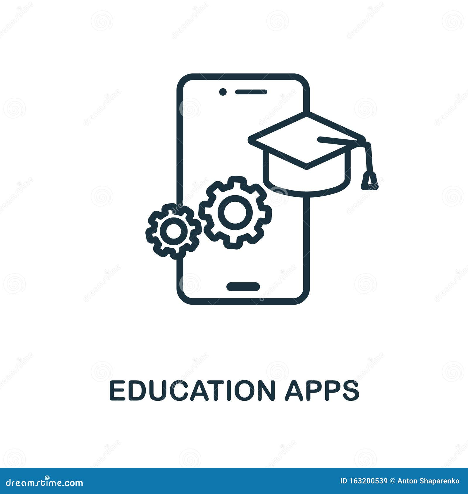 Education Apps Icon Outline Style. Thin Line Creative Education Apps ...
