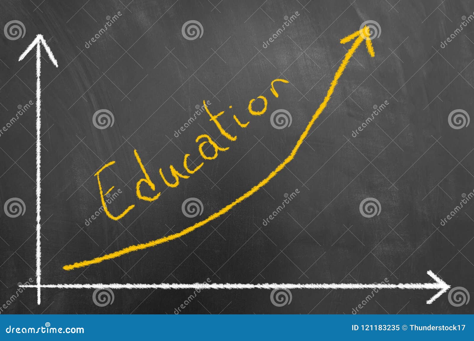 Education Arrow Up Chalk Chart on Blackboard or Chalkboard Stock Image ...