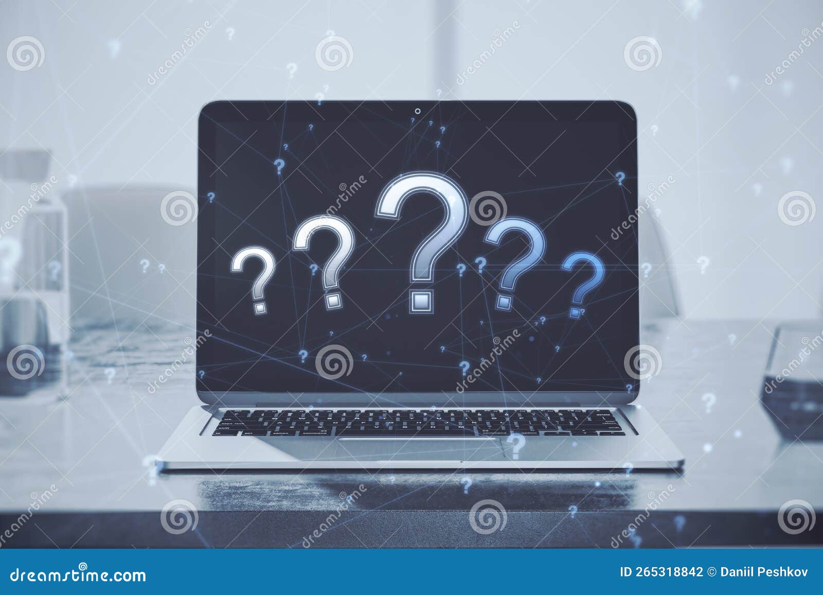 Education, Ask Symbol and Problem Concept with Digital Question Marks ...