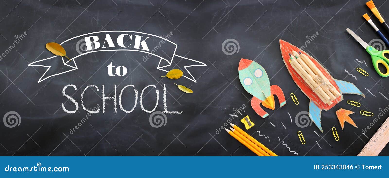 Education. Back To School Concept Over Blackboard Background Stock ...