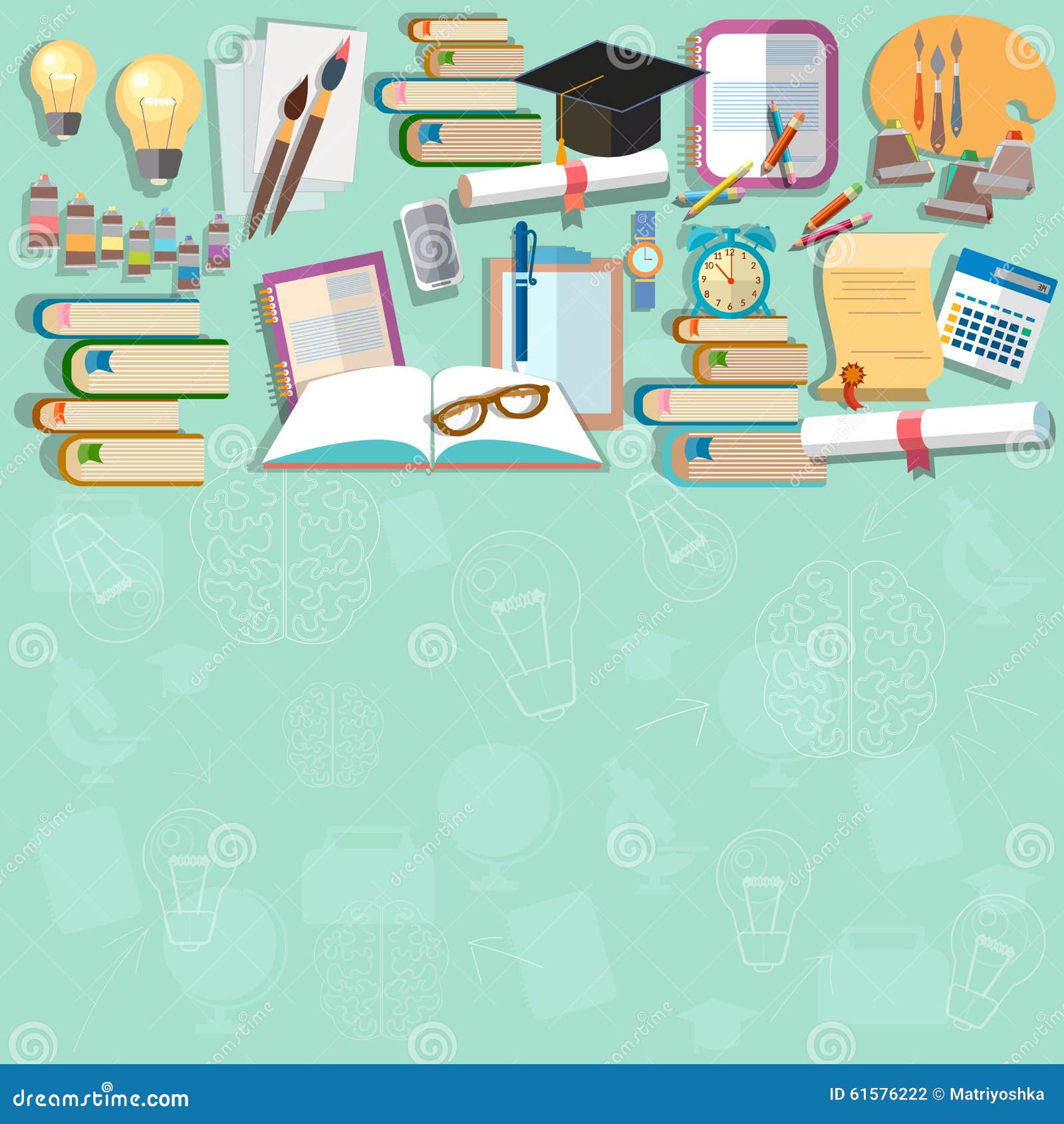 Education Background Diploma Exams Back To School Stock Vector ...