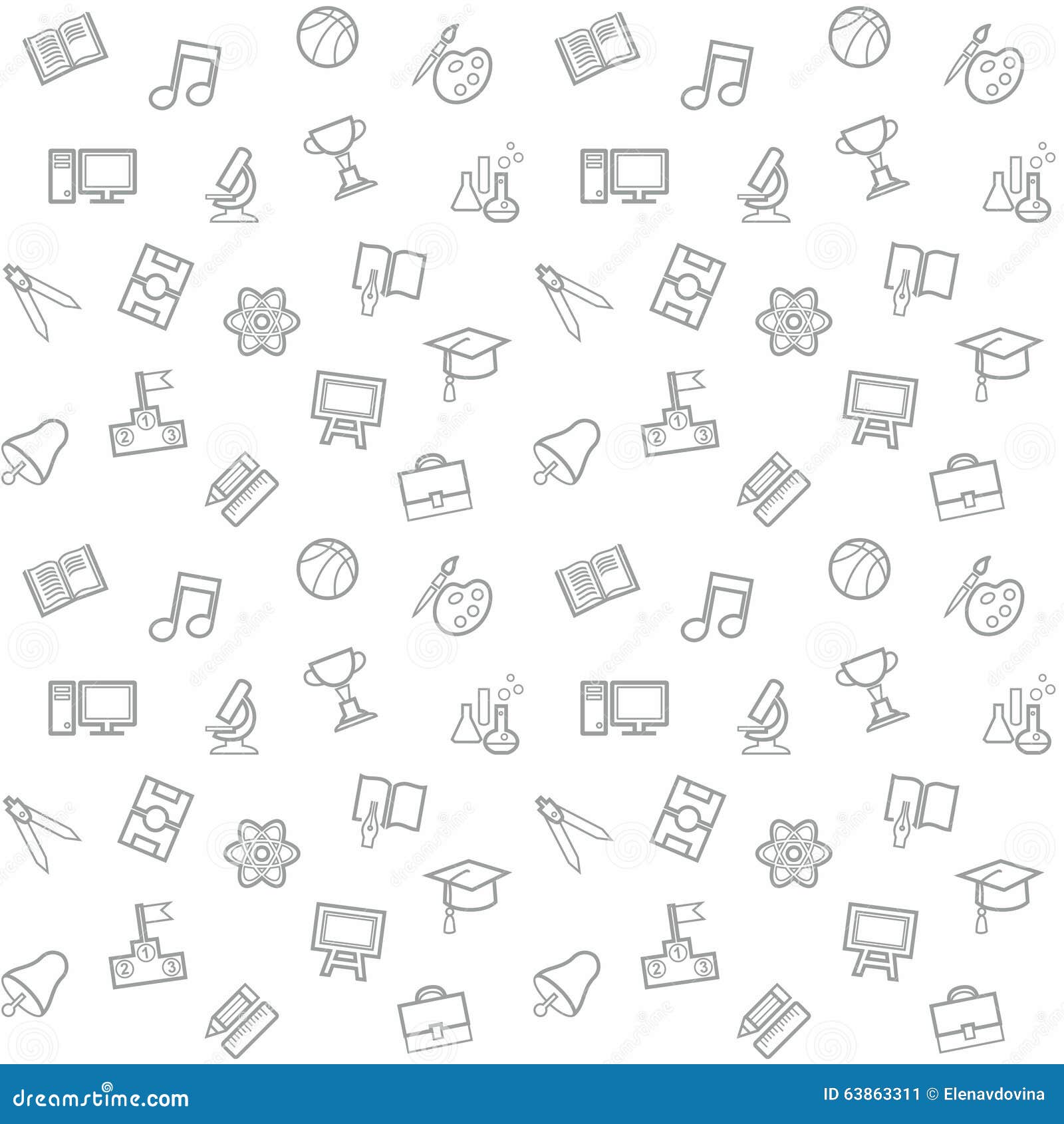 Education, Background, Seamless, White. Stock Vector - Illustration of ...